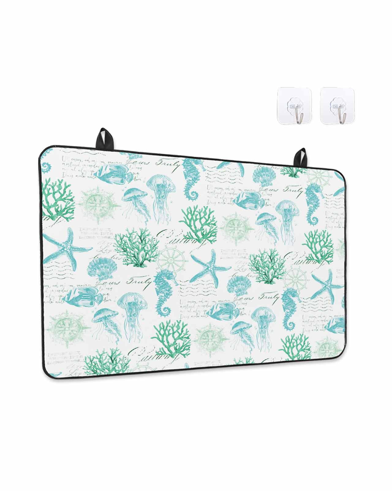 Stove Top Covers for Electric Stove 31x24 Inches, Green Aqua Coastal ...