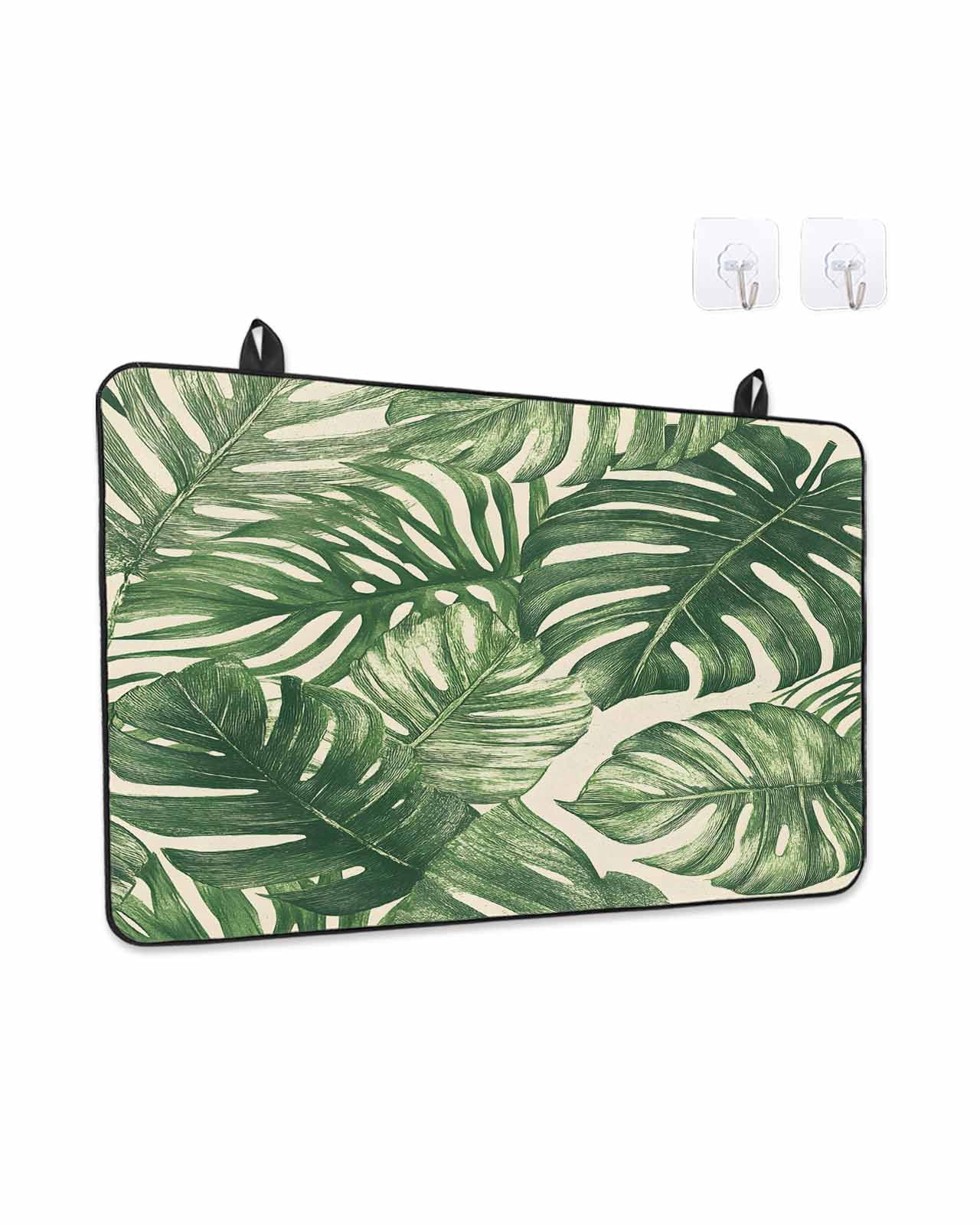 Stove Top Covers for Electric Stove 31x24 Inches, Green Tropical Leaves ...