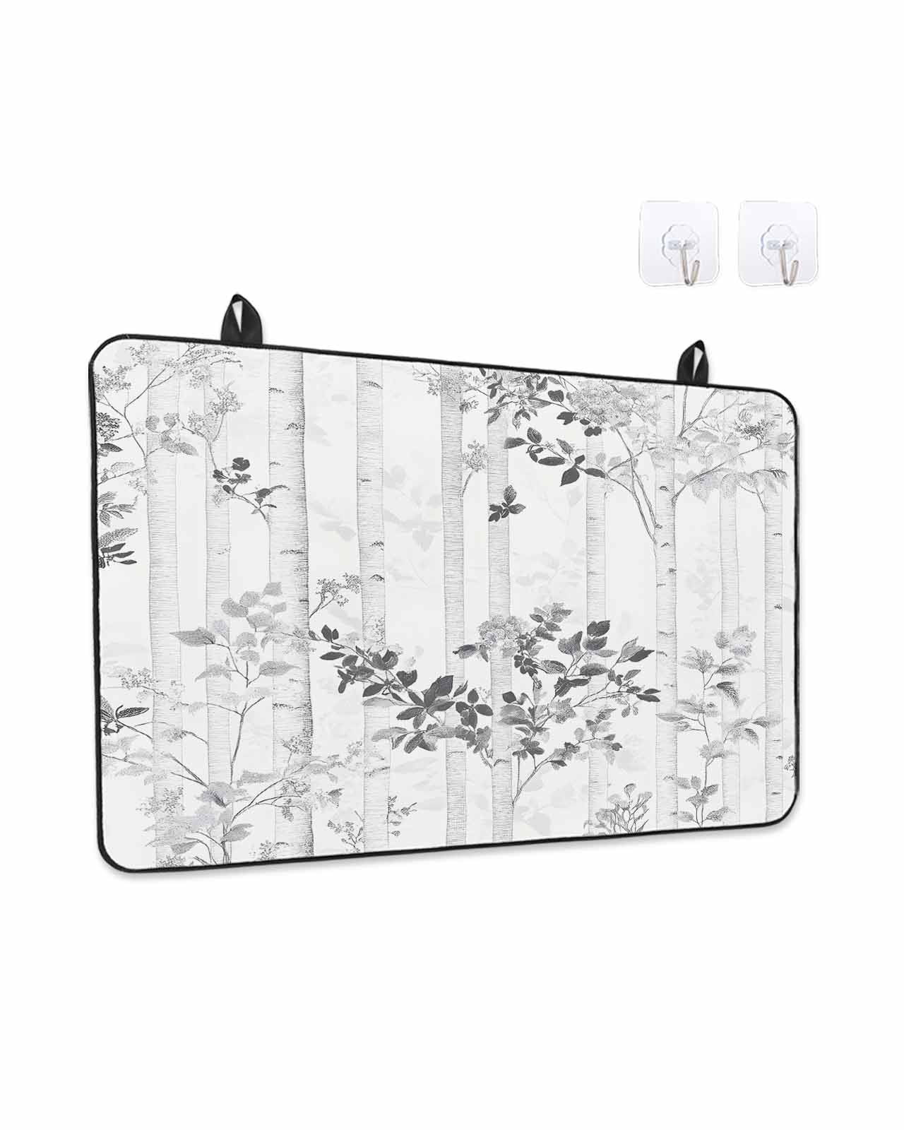 Stove Top Covers for Electric Stove 31x24 Inches, Grey Branches Forest ...