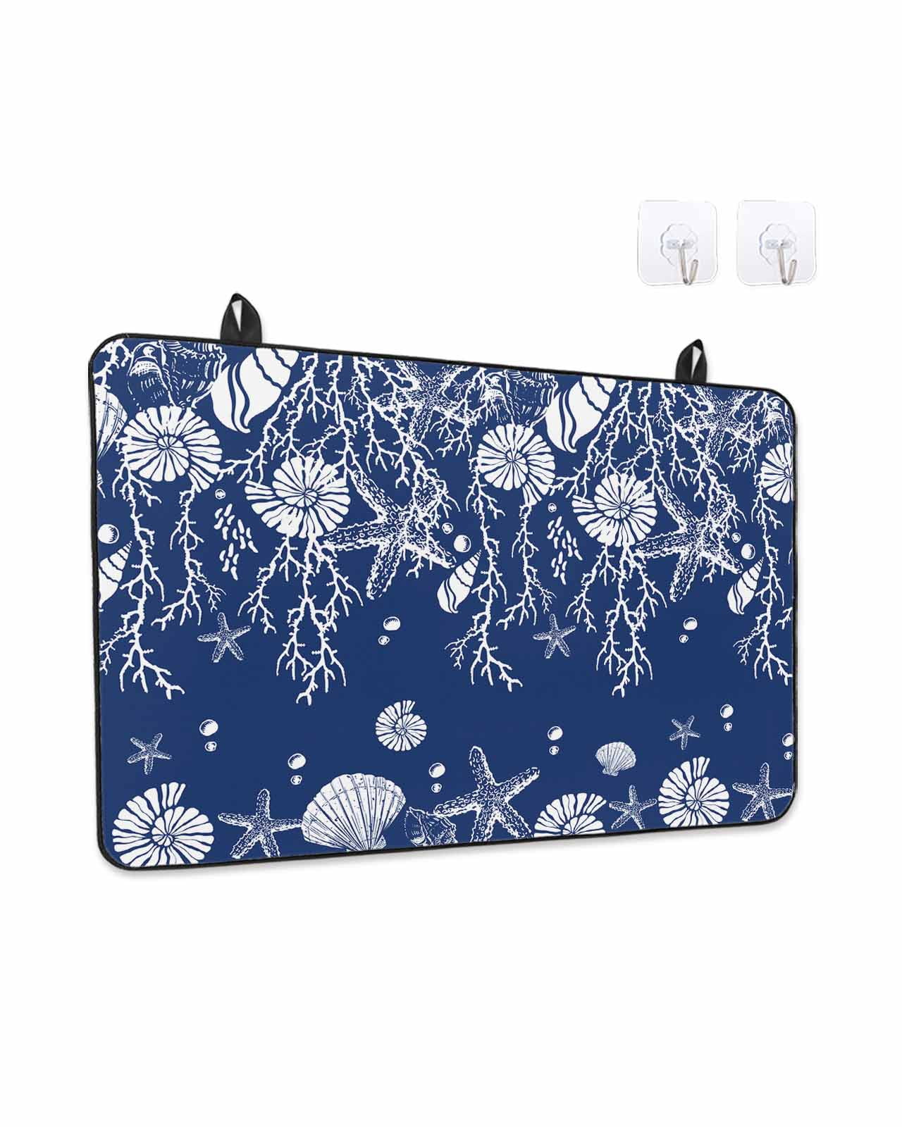 Stove Top Covers for Electric Stove 31x24 Inches, Navy Blue Coastal ...