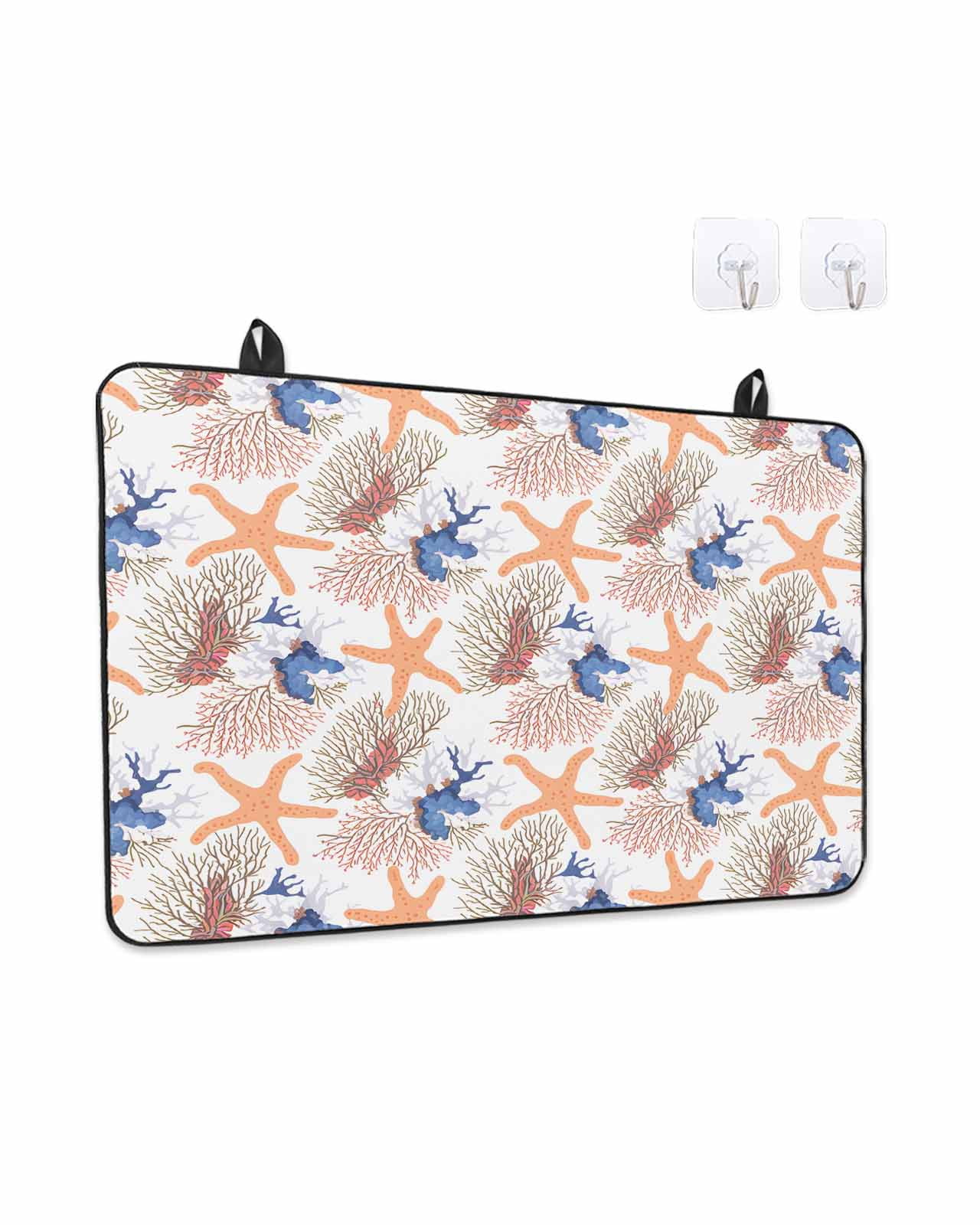 Stove Top Covers for Electric Stove 31x24 Inches, Orange Coral Coastal ...