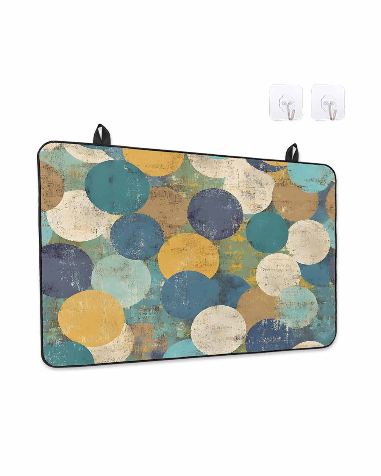 Stove Top Covers for Electric Stove 31x24 Inches, Teal Yellow Circle ...