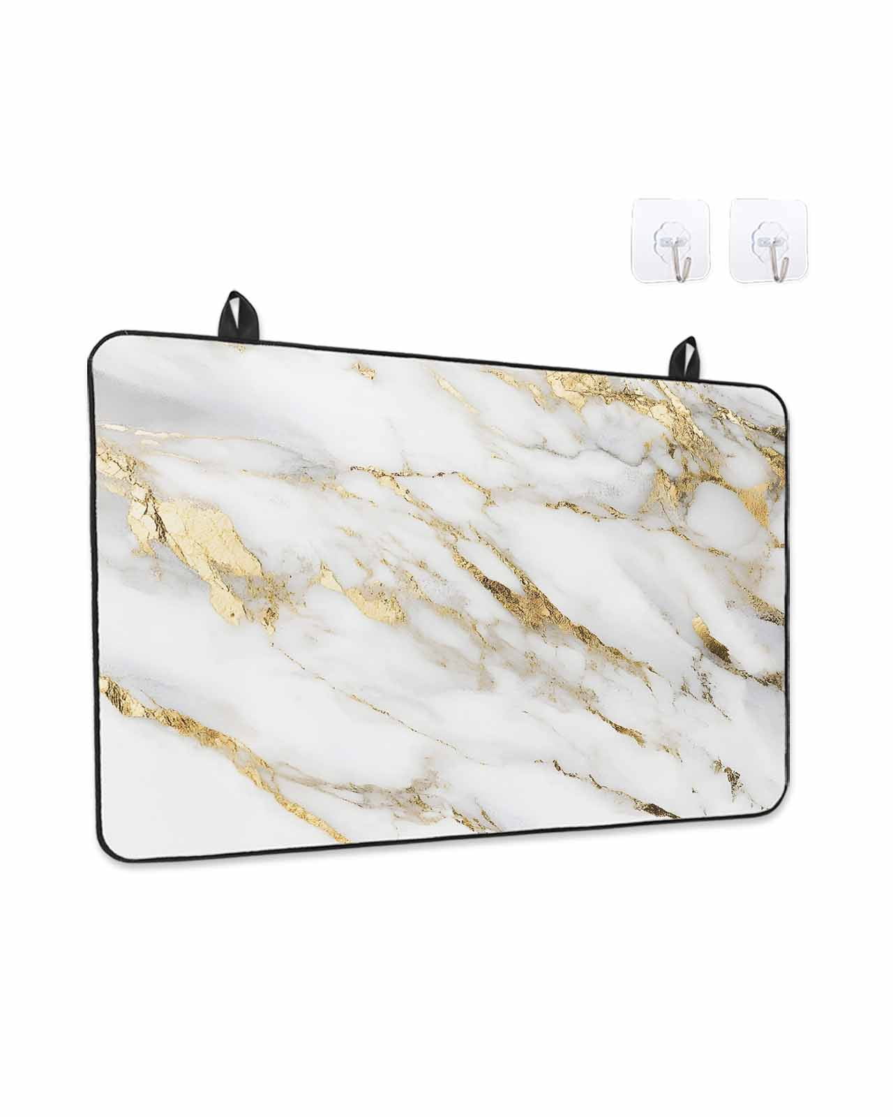 Stove Top Covers for Electric Stove 31x24 Inches, White Gold Marble ...