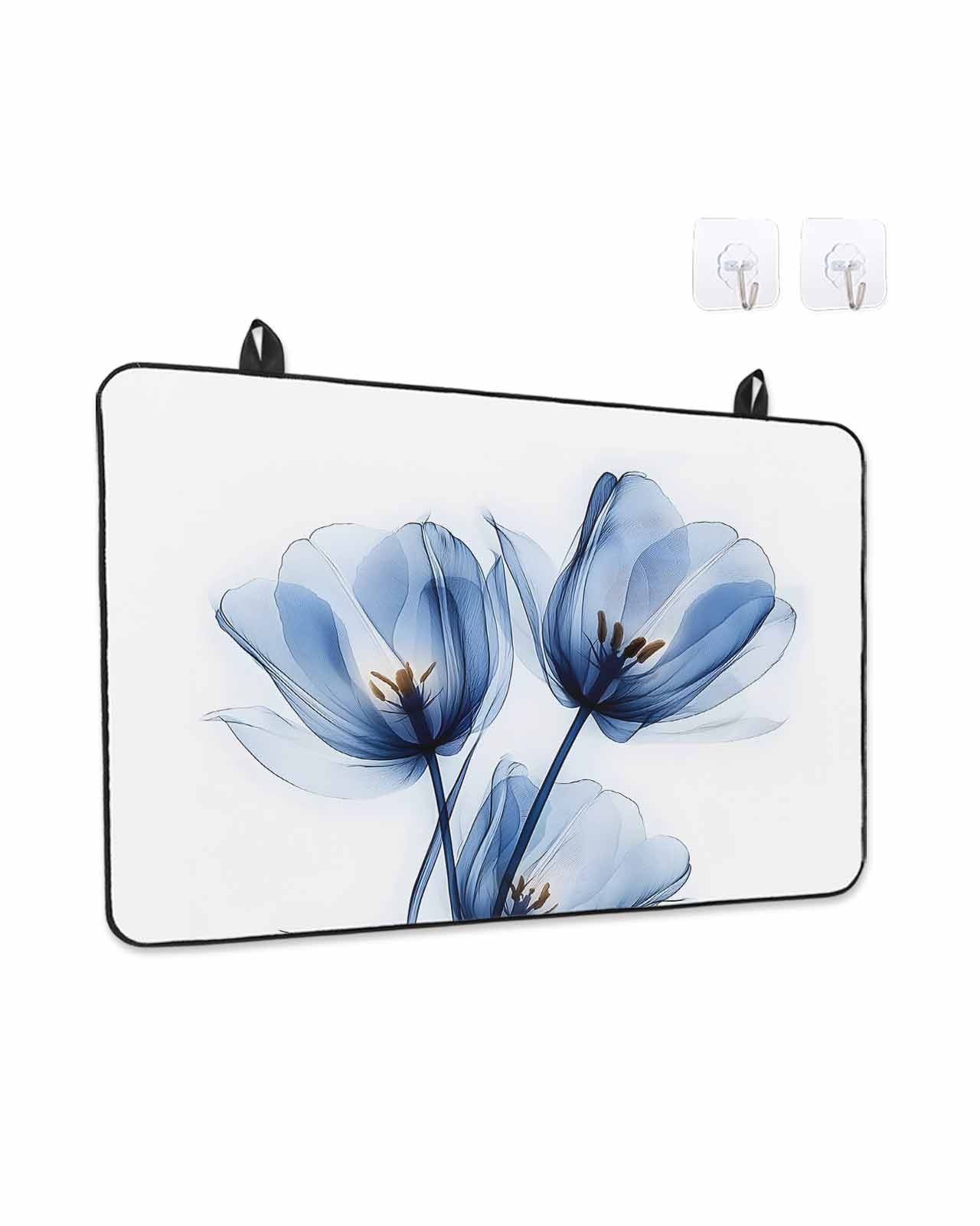 Stove Top Covers for Electric Stove 36x21 Inches, Blue Flowers Heat ...