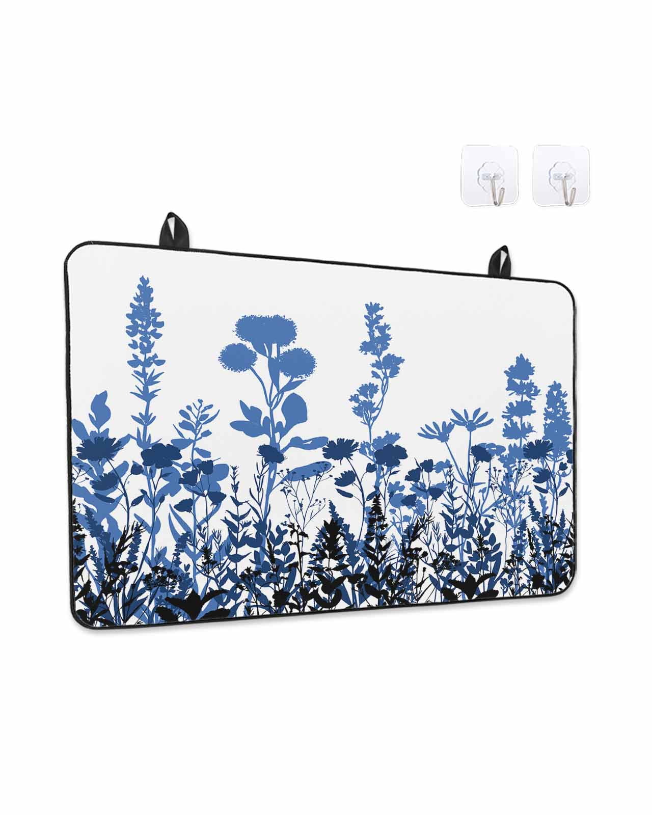 Stove Top Covers for Electric Stove 36x21 Inches, Blue Flowers Heat ...