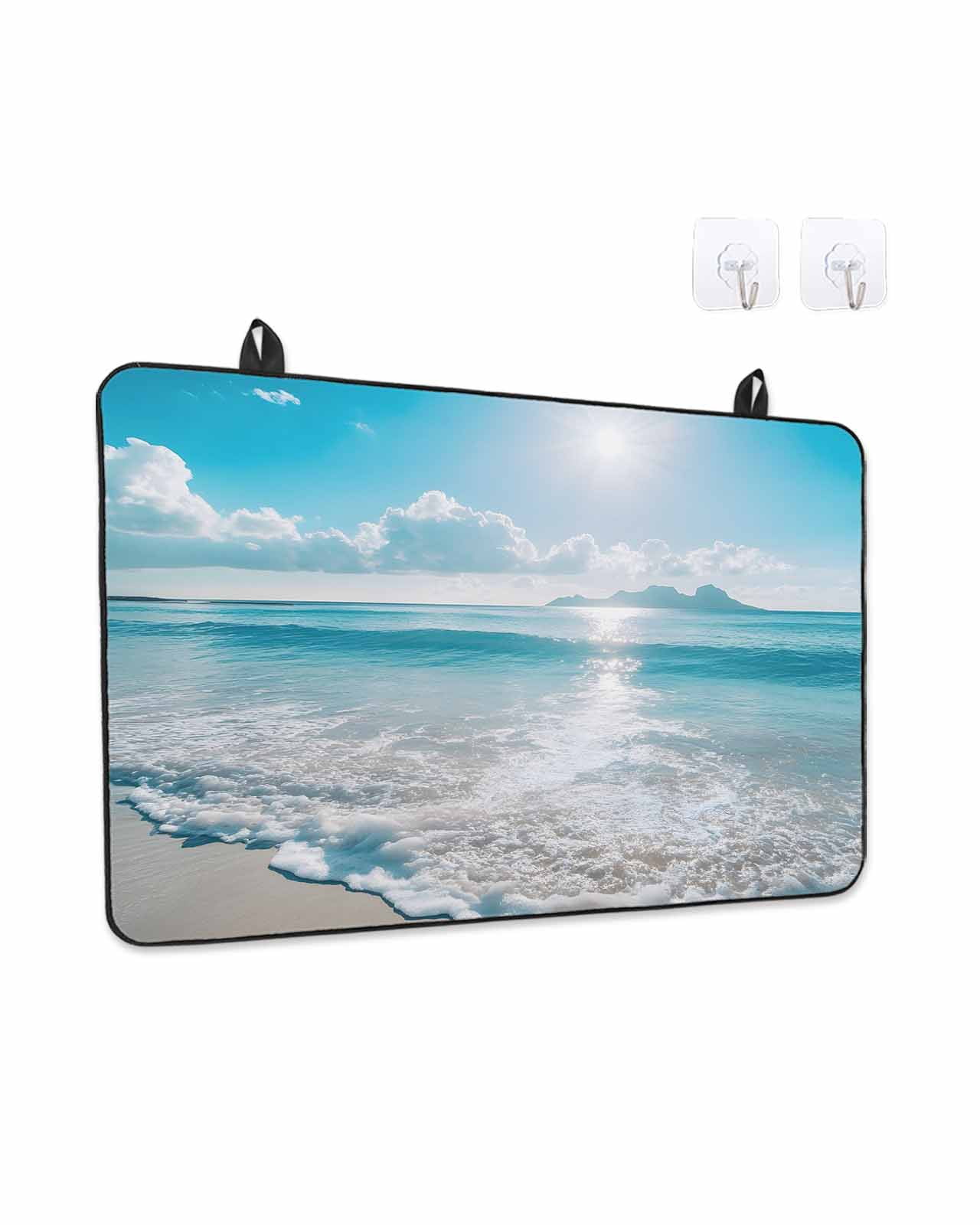 Stove Top Covers for Electric Stove 36x21 Inches, Coastal Beach Heat ...