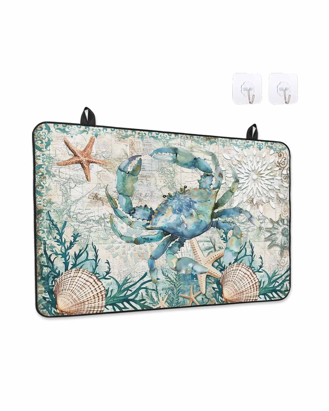 Stove Top Covers for Electric Stove 36x21 Inches, Coastal Crab Heat ...