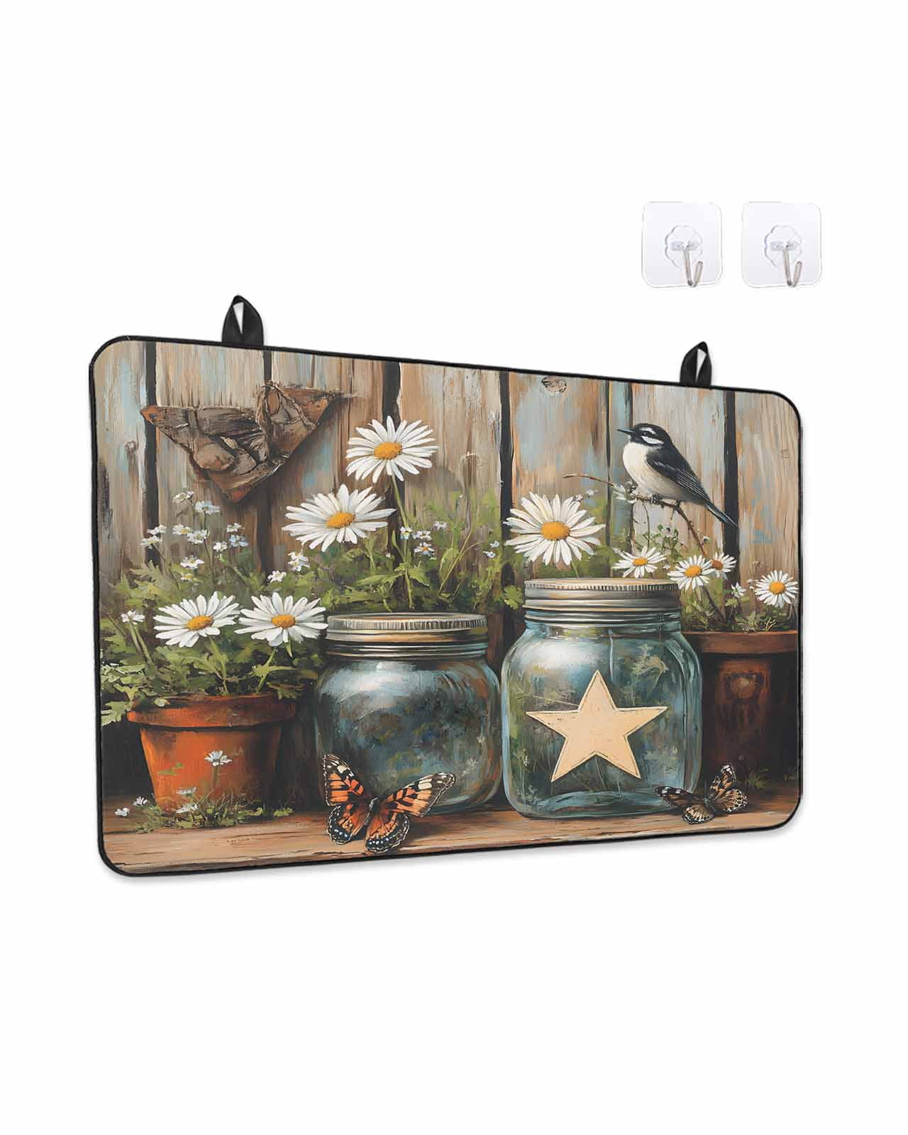 Stove Top Covers for Electric Stove 36x21 Inches, Country Floral Heat ...