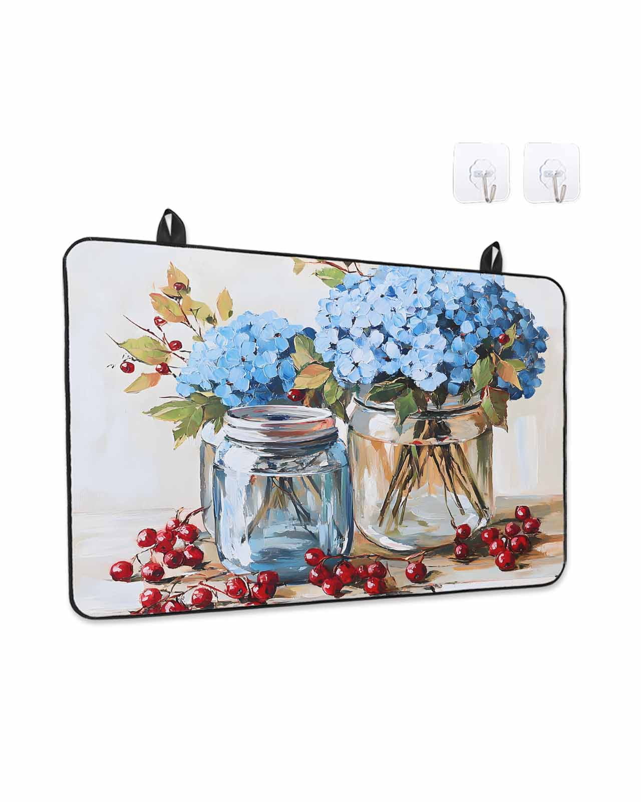 Stove Top Covers for Electric Stove 36x21 Inches, Flowers Fruit Heat ...