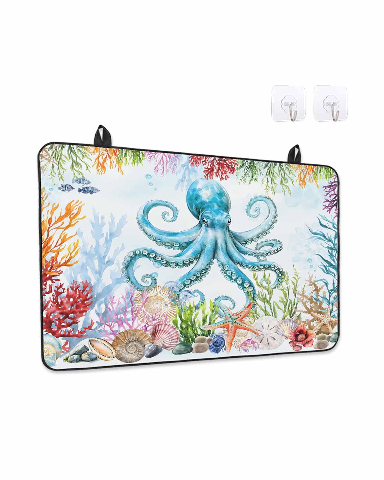 Stove Top Covers for Electric Stove 36x21 Inches, Octopus Coastal Heat ...