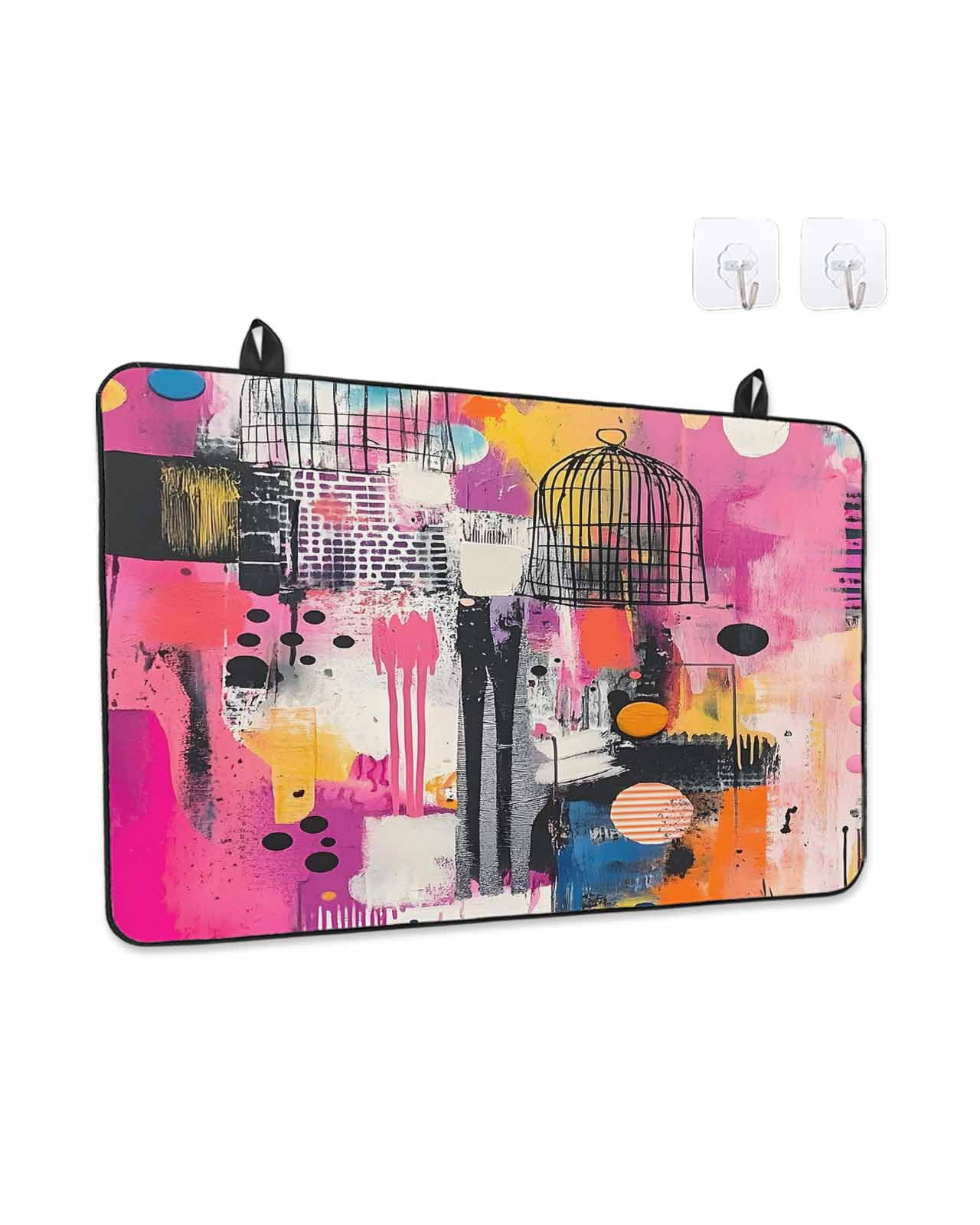 Stove Top Covers for Electric Stove 36x21 Inches, Pink Orange Blue Heat ...