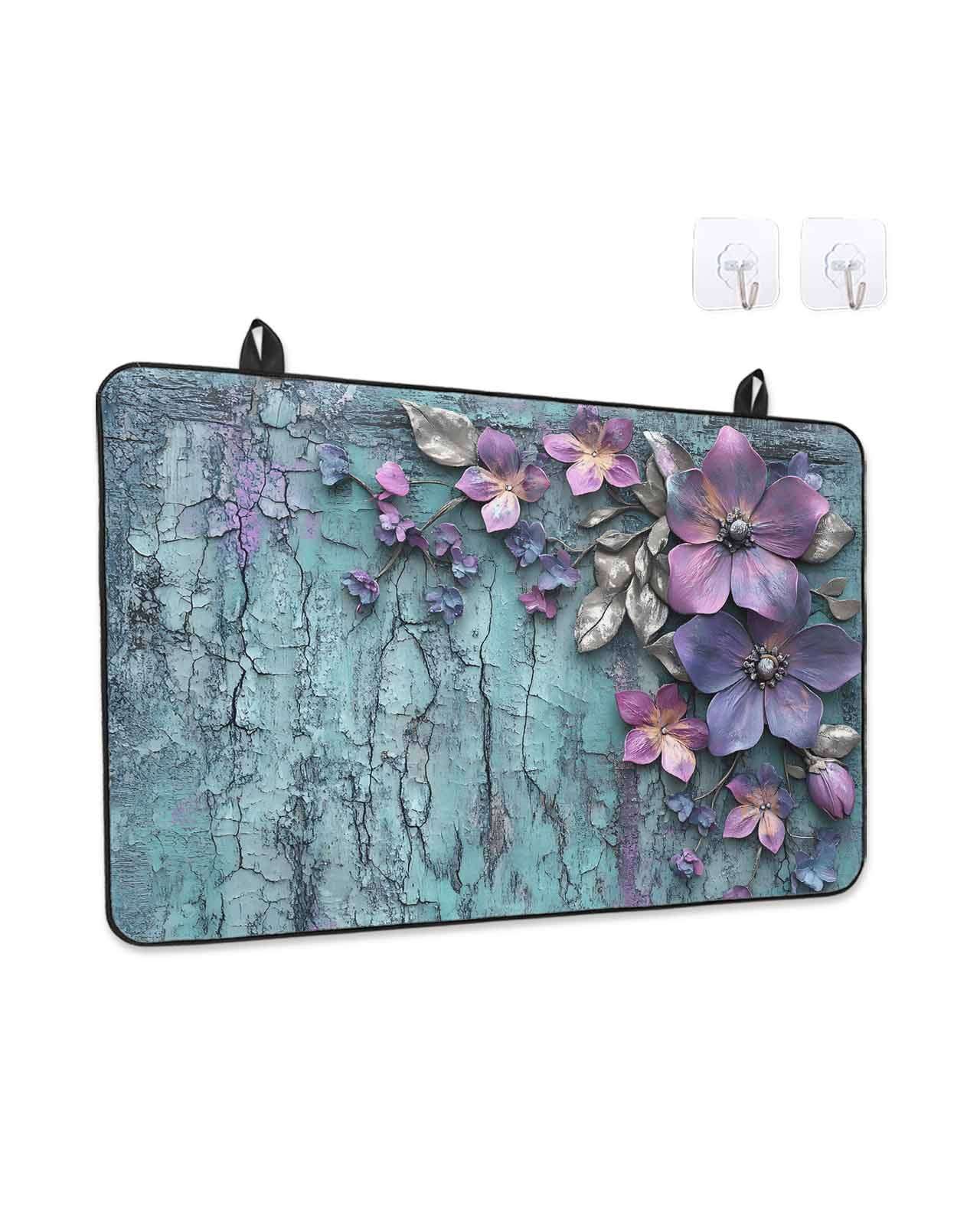 Stove Top Covers for Electric Stove 36x21 Inches, Purple Floral Heat ...