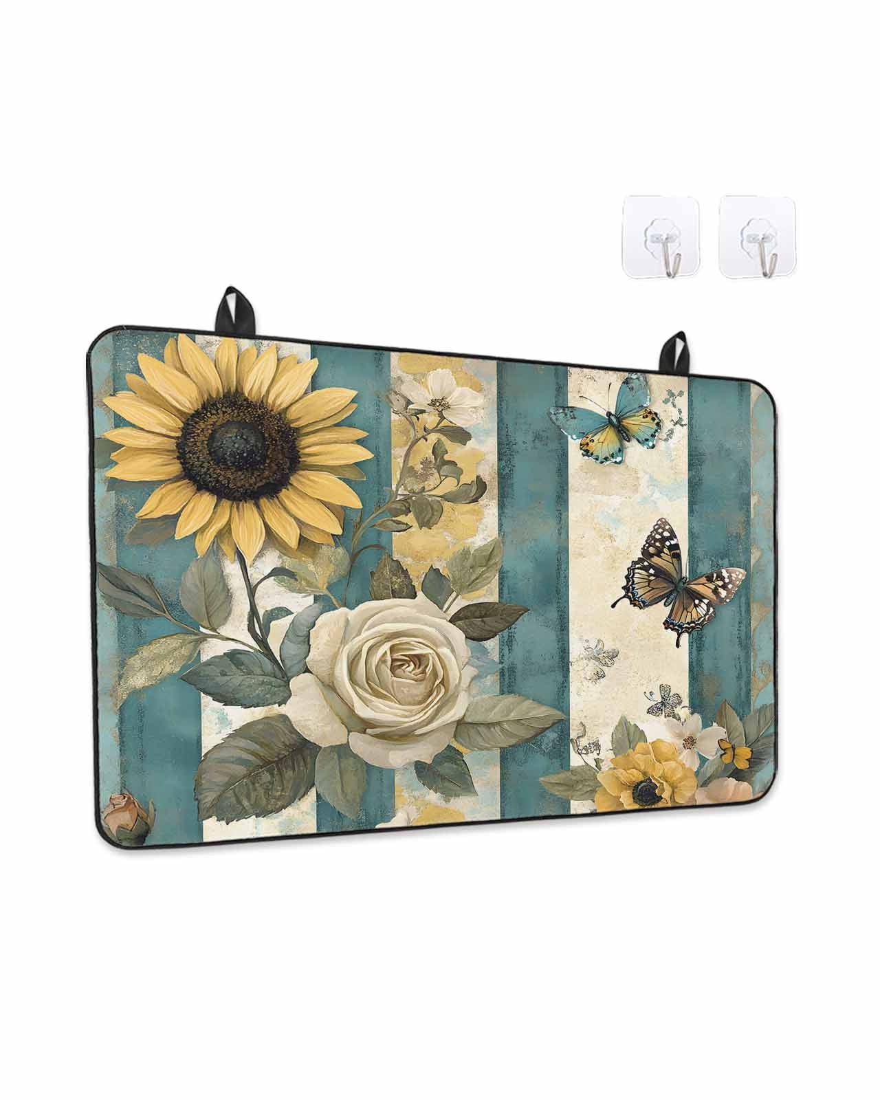 Stove Top Covers for Electric Stove 36x21 Inches, White Roses Heat ...