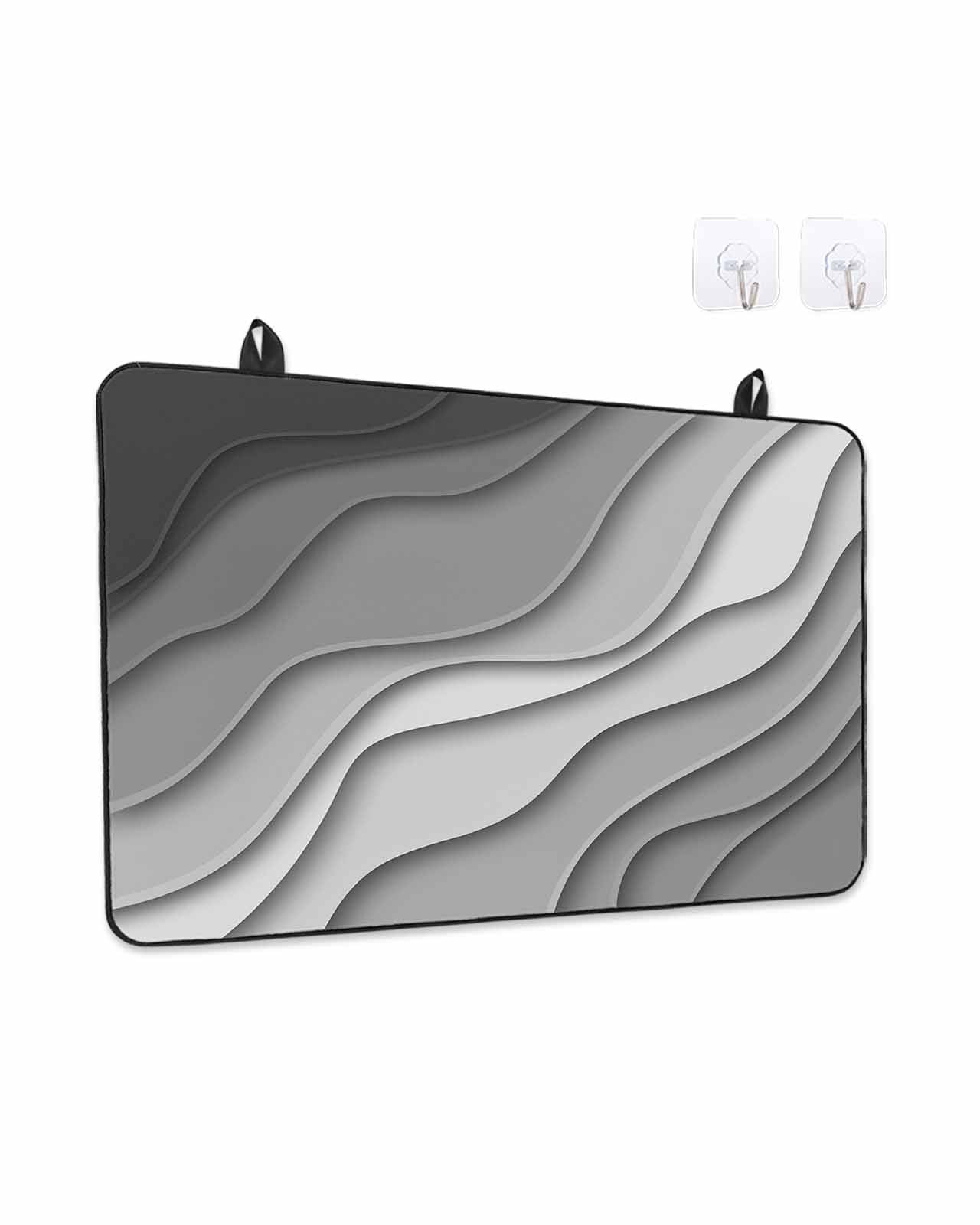 Stove Top Covers for Electric Stove, Black Grey Ombre Kitchen Glass ...