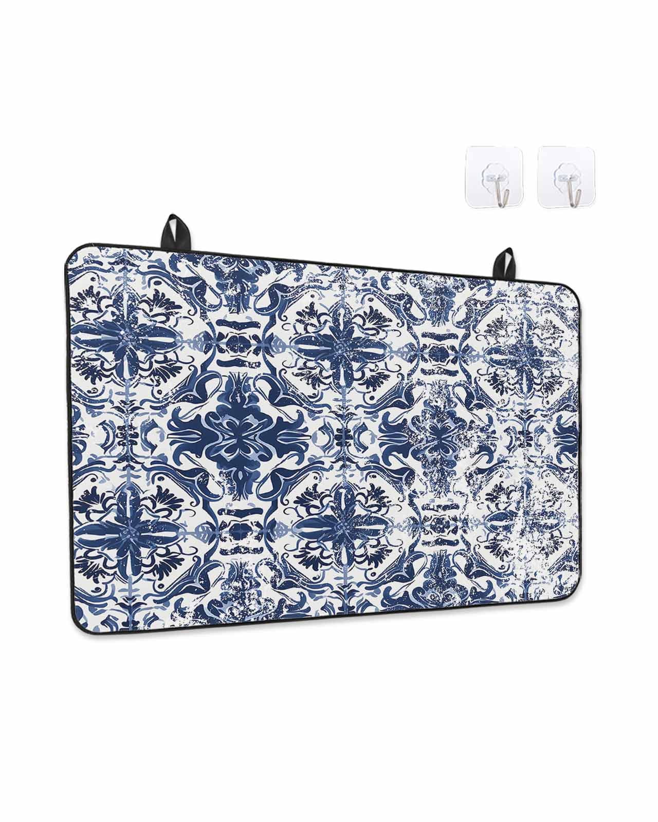 Stove Top Covers for Electric Stove, Blue Abstract Kitchen Glass ...