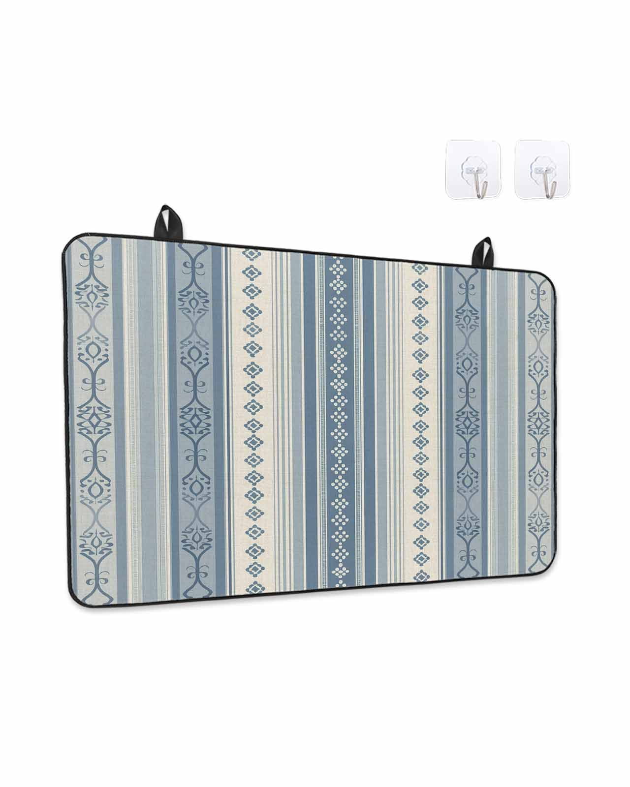Stove Top Covers for Electric Stove, Blue Geometric Kitchen Glass ...