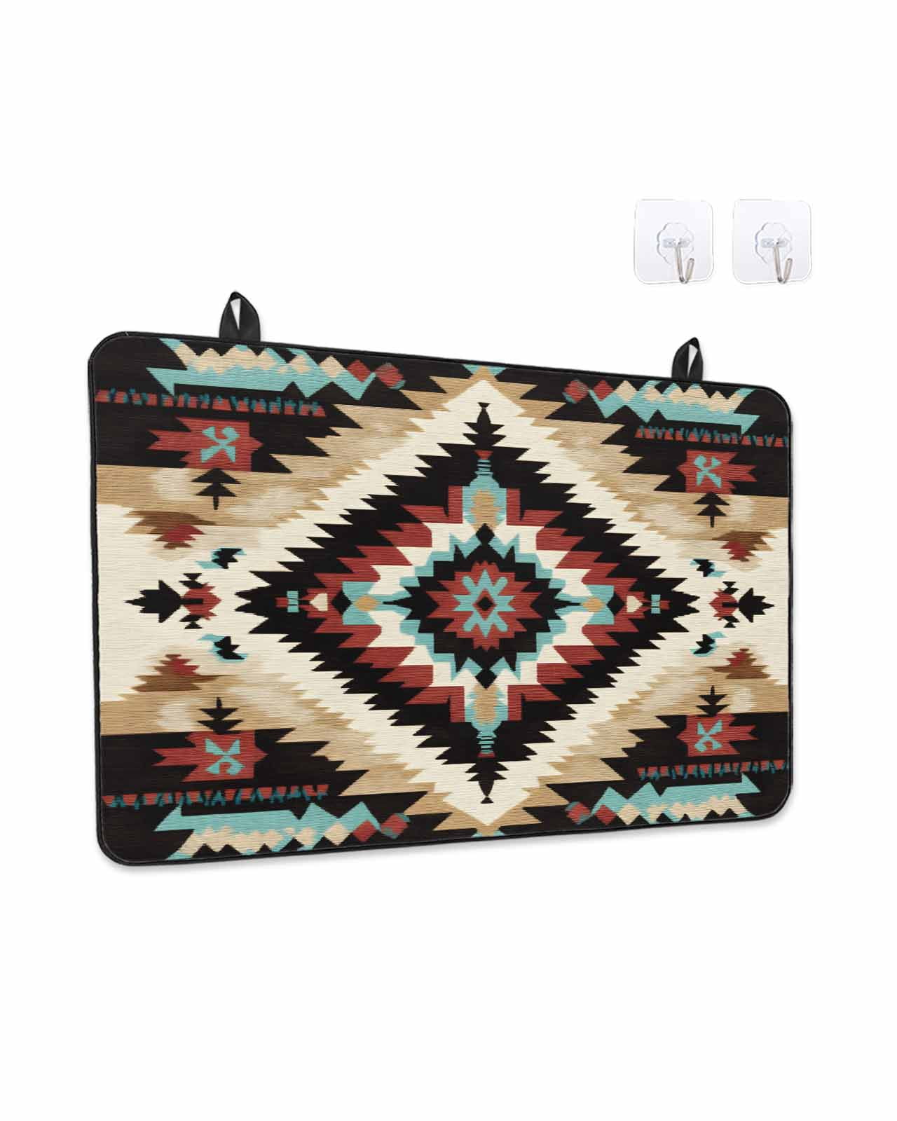 Stove Top Covers for Electric Stove, Boho Brown Teal Red Kitchen Glass ...