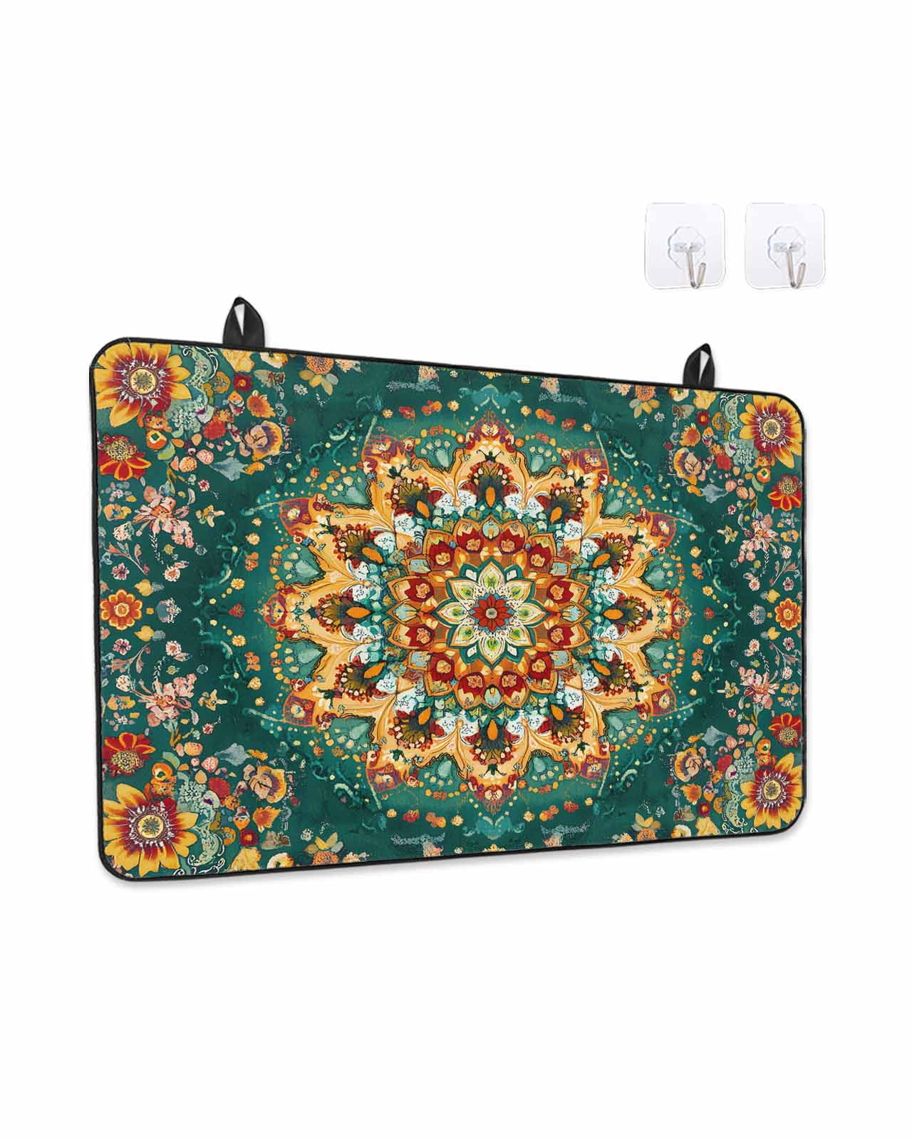 Stove Top Covers for Electric Stove, Boho Flower Kitchen Glass Ceramic ...