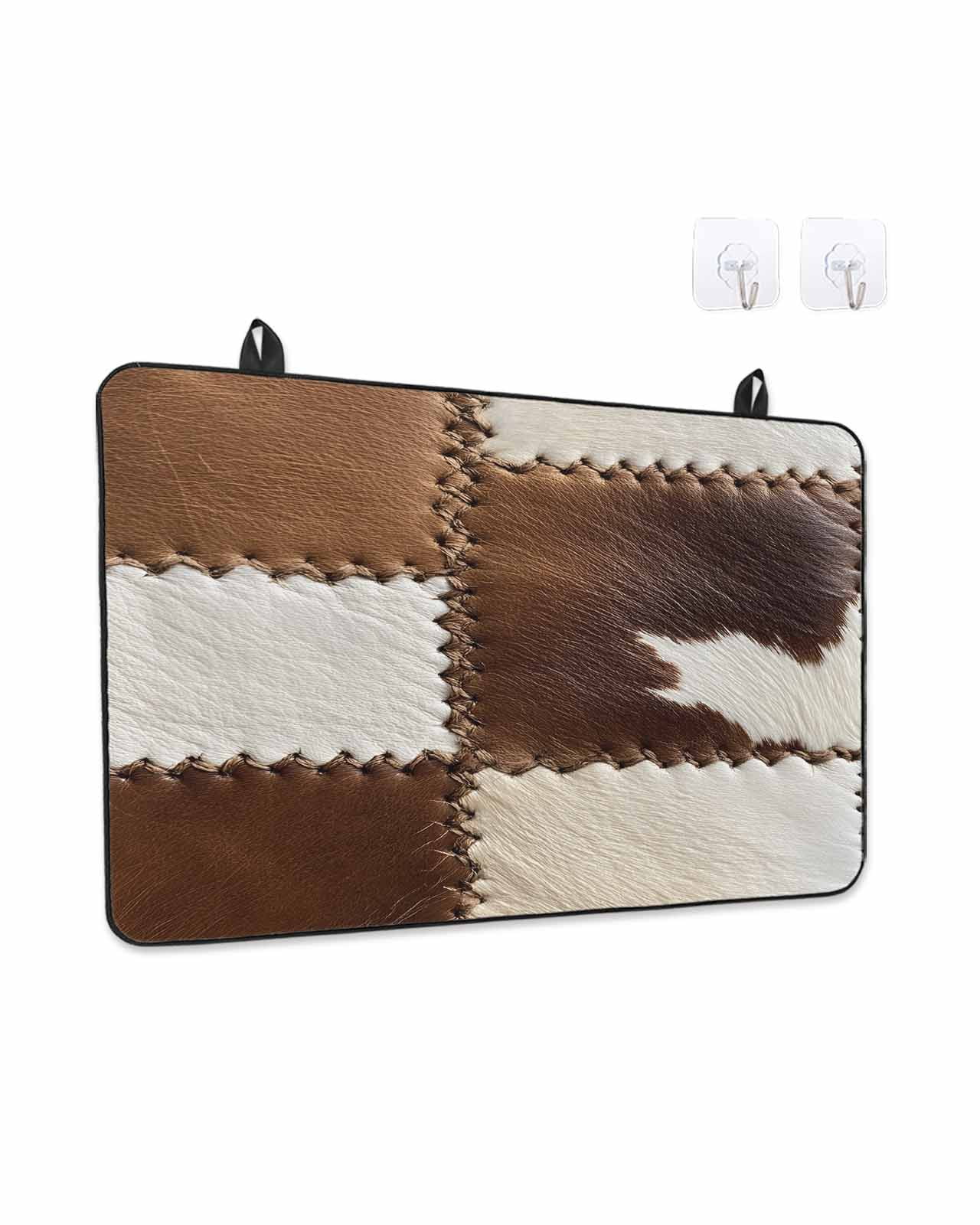 Stove Top Covers for Electric Stove, Brown White Leather Texture ...