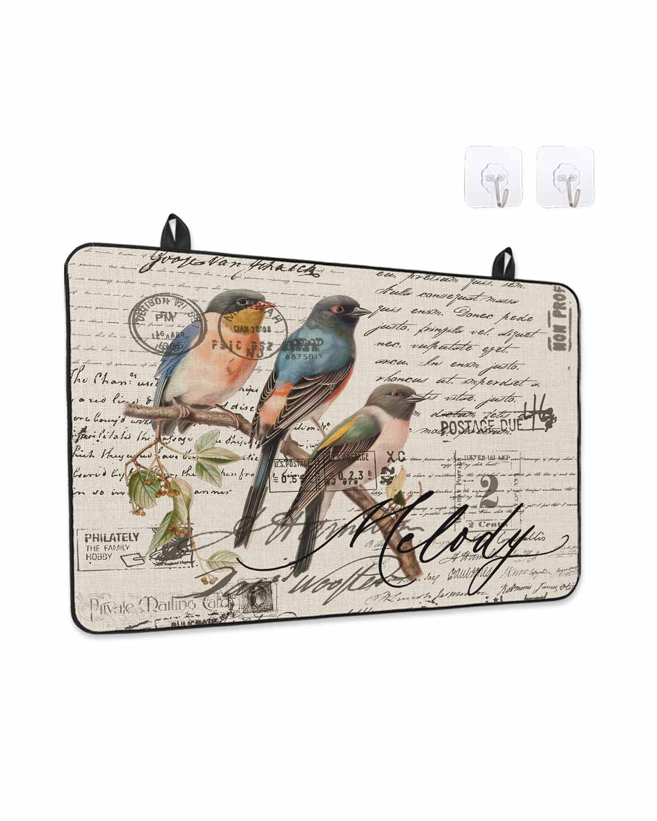 Stove Top Covers for Electric Stove, Country Birds Kitchen Glass ...