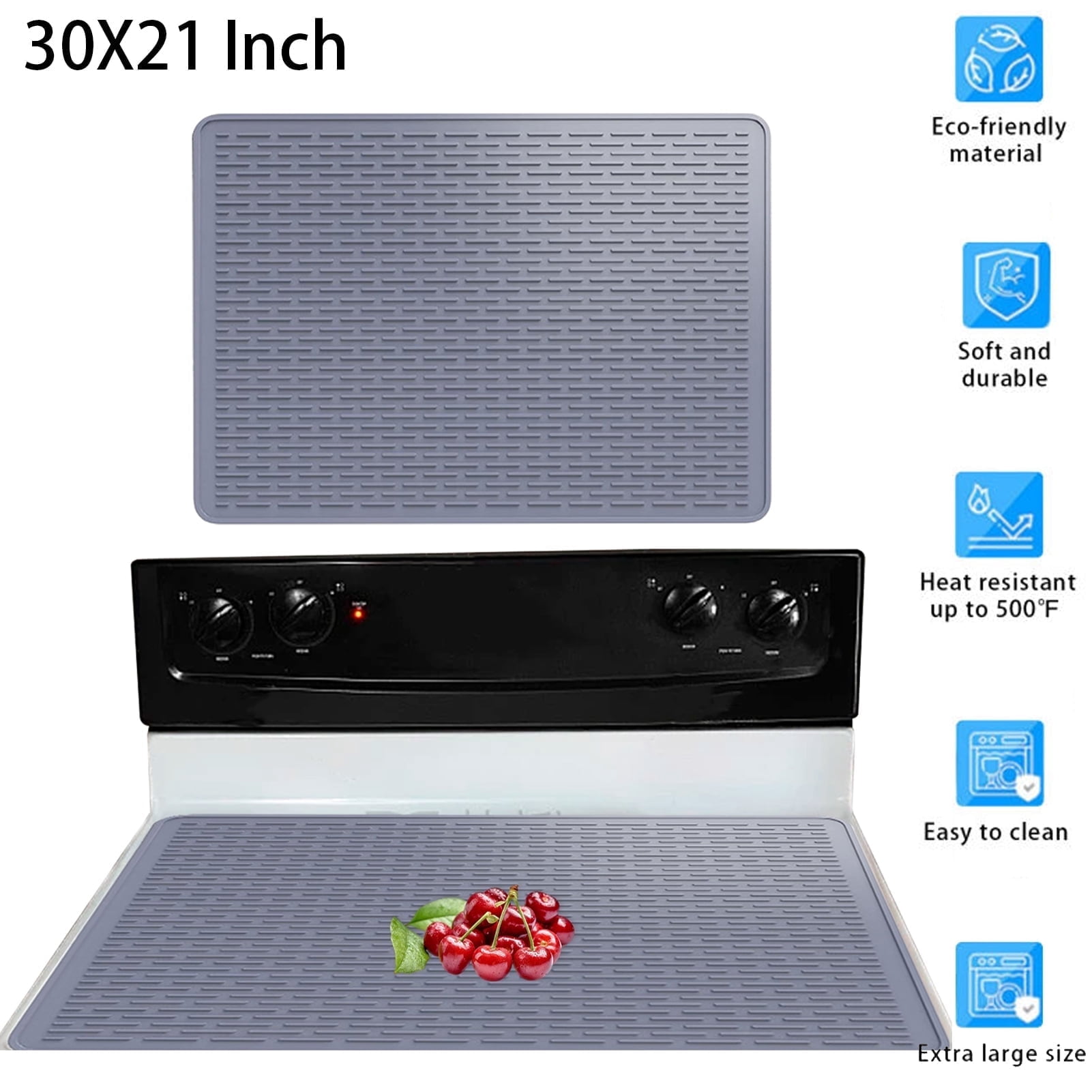 Silcon Stove Top Cover, 30X21 Inch Glass Oven Cover Protector, Heat ...