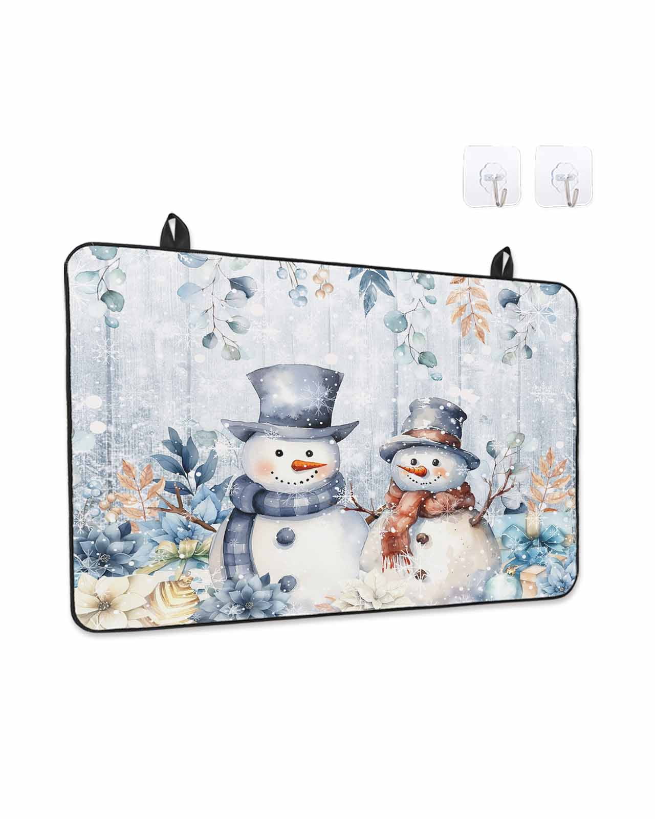 Stove Top Covers for Electric Stove, Eucalyptus Snowman Kitchen Glass ...