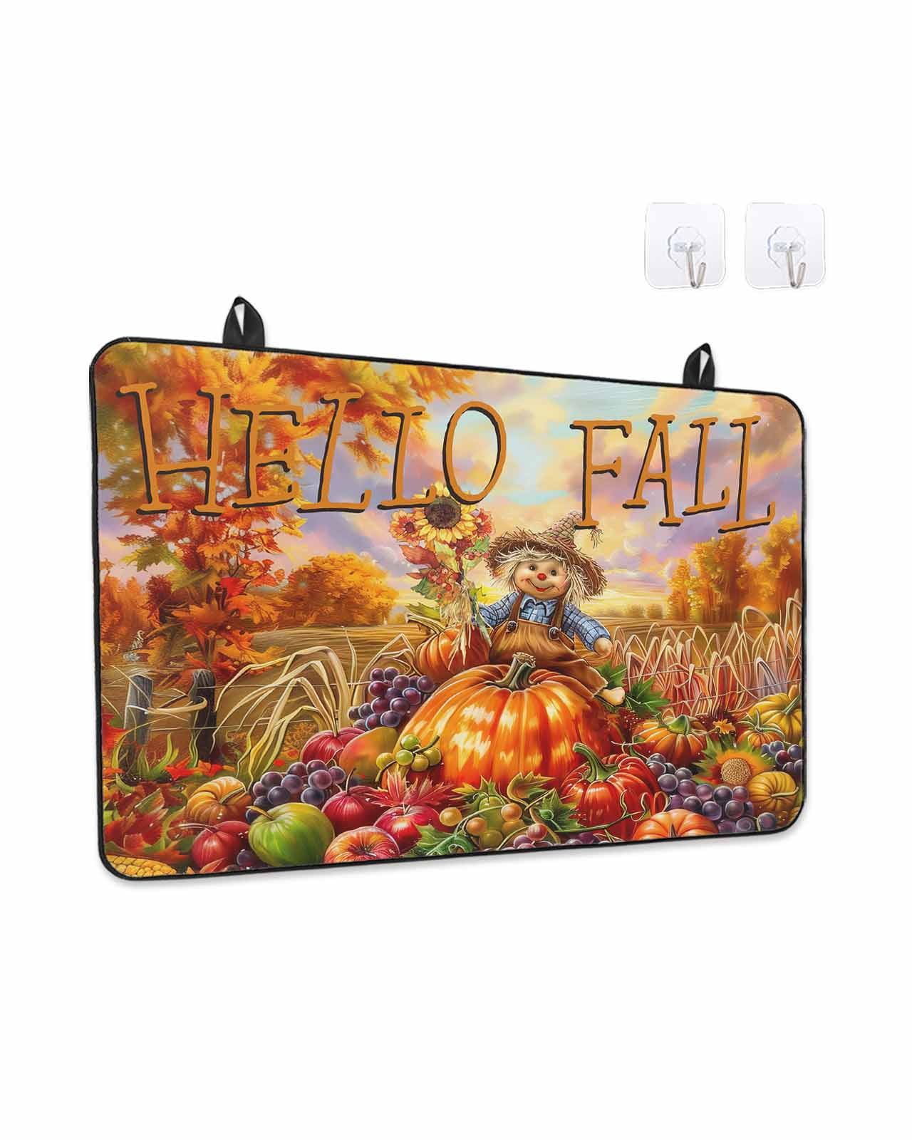 Stove Top Covers for Electric Stove, Fall Scarecrows Kitchen Glass ...