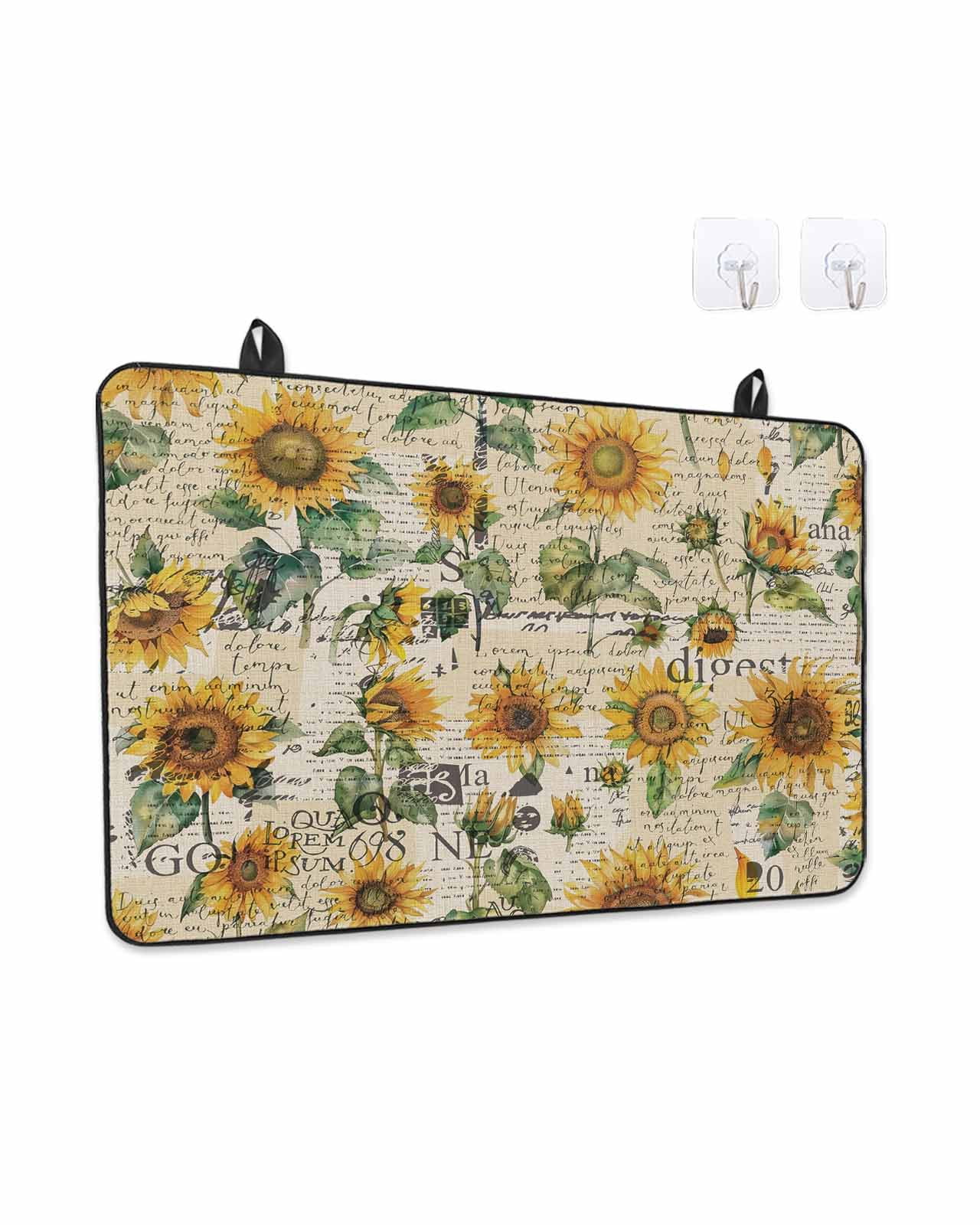 Stove Top Covers for Electric Stove, Farmhouse Sunflower Kitchen Glass ...