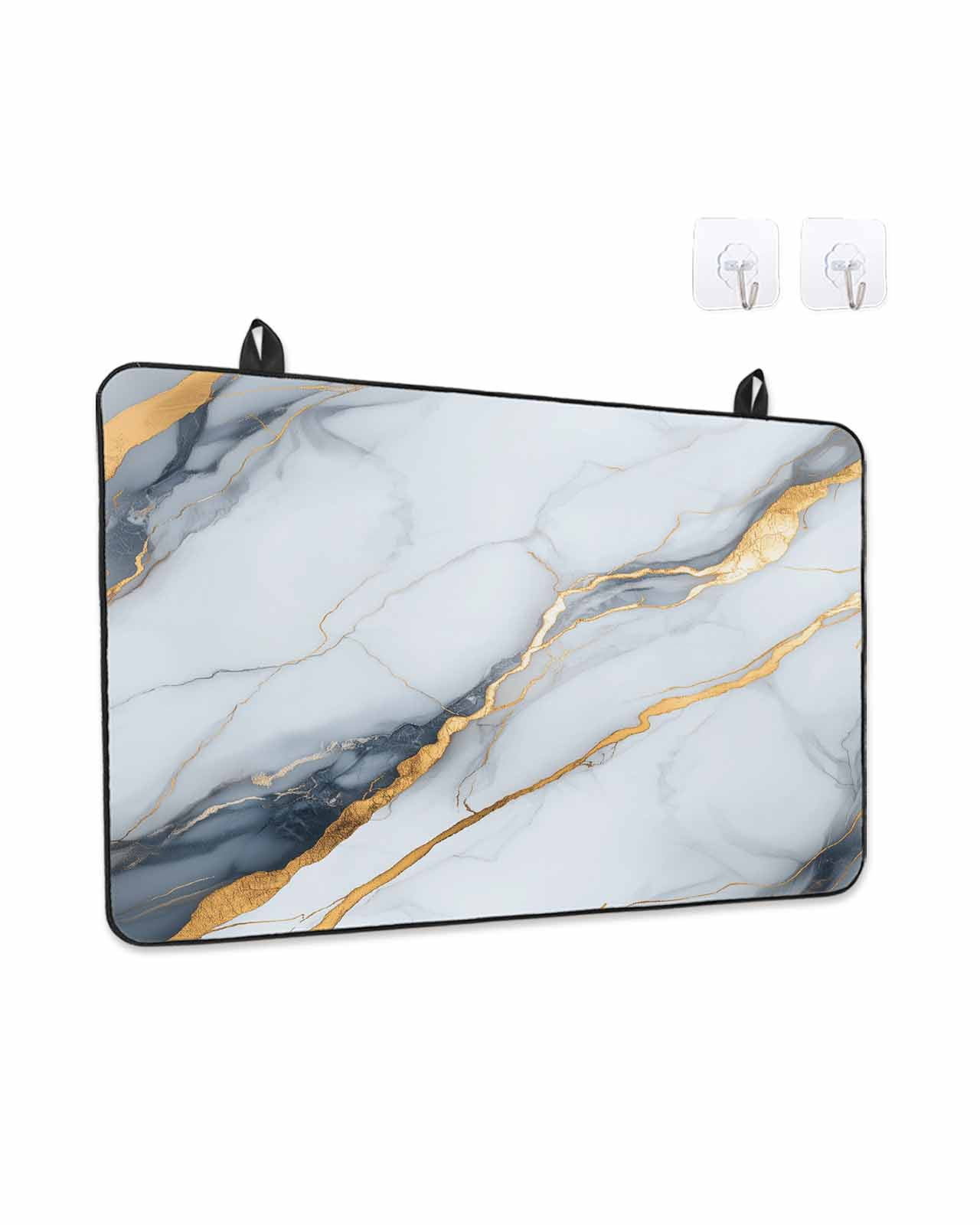 Stove Top Covers for Electric Stove, Gray Marble Kitchen Glass Ceramic ...