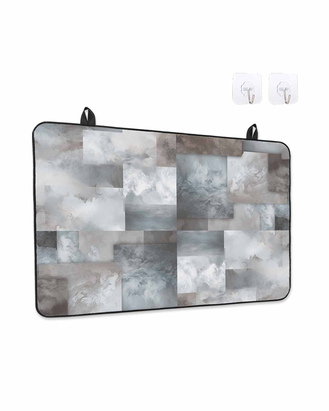 Stove Top Covers for Electric Stove, Grey Blue Kitchen Glass Ceramic ...