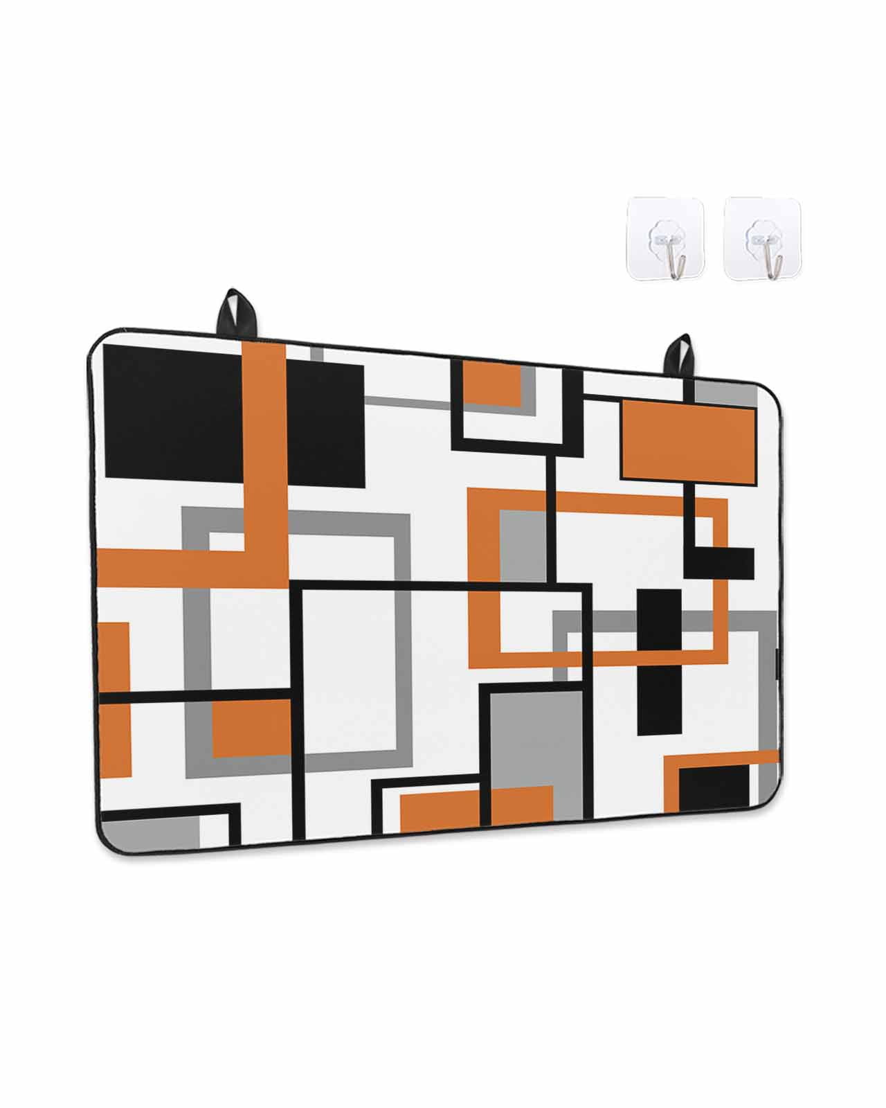 Stove Top Covers for Electric Stove, Orange Geometry Kitchen Glass ...