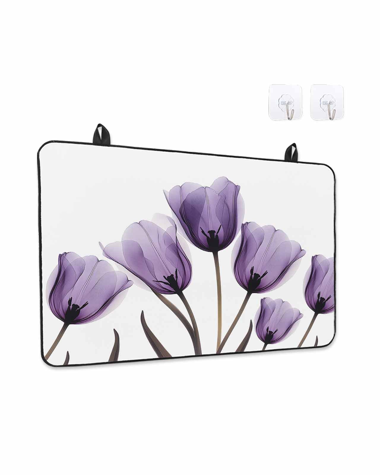 Stove Top Covers for Electric Stove, Purple Turquoise Tulip Kitchen ...