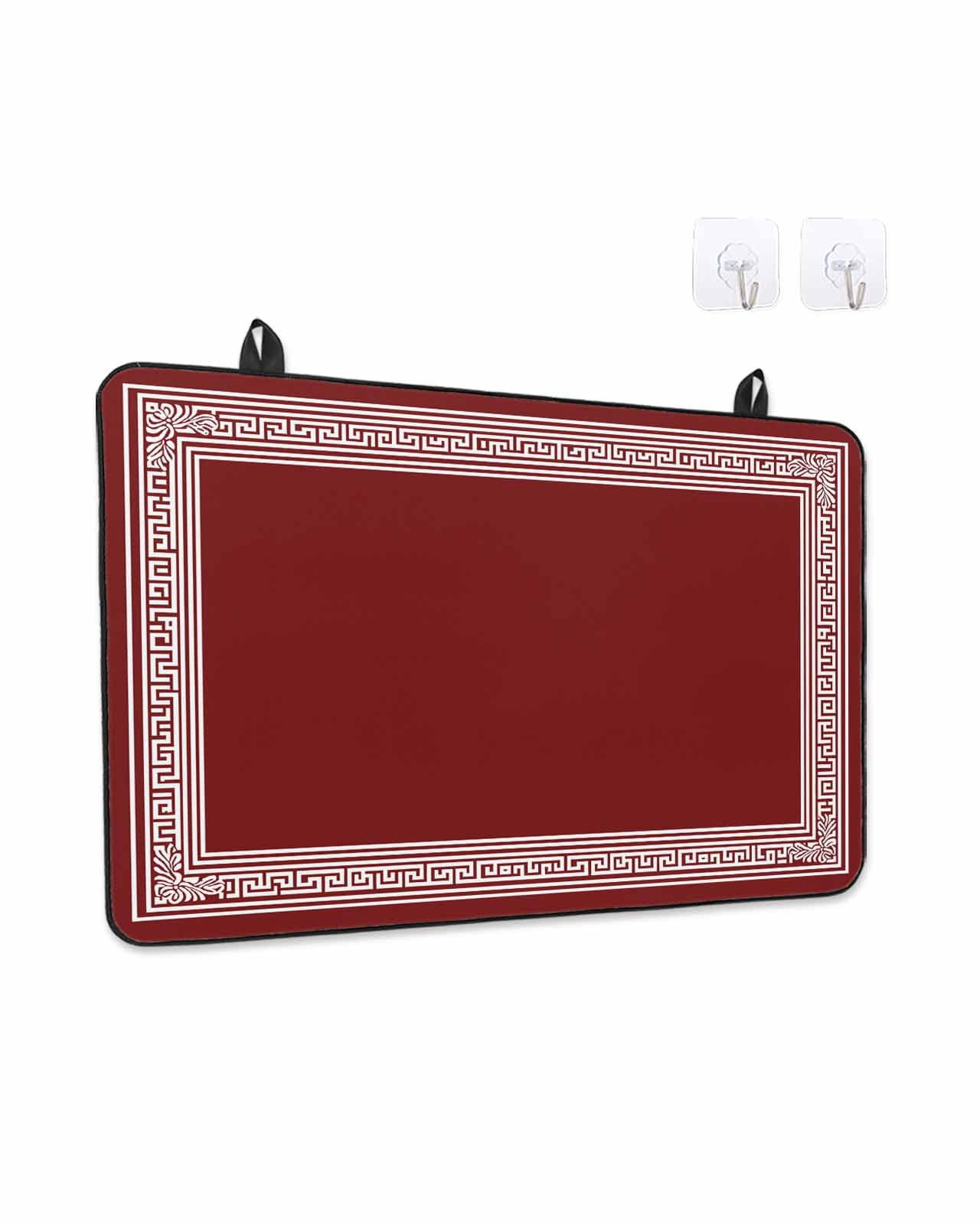 Stove Top Covers for Electric Stove, Red Geometric Kitchen Glass ...
