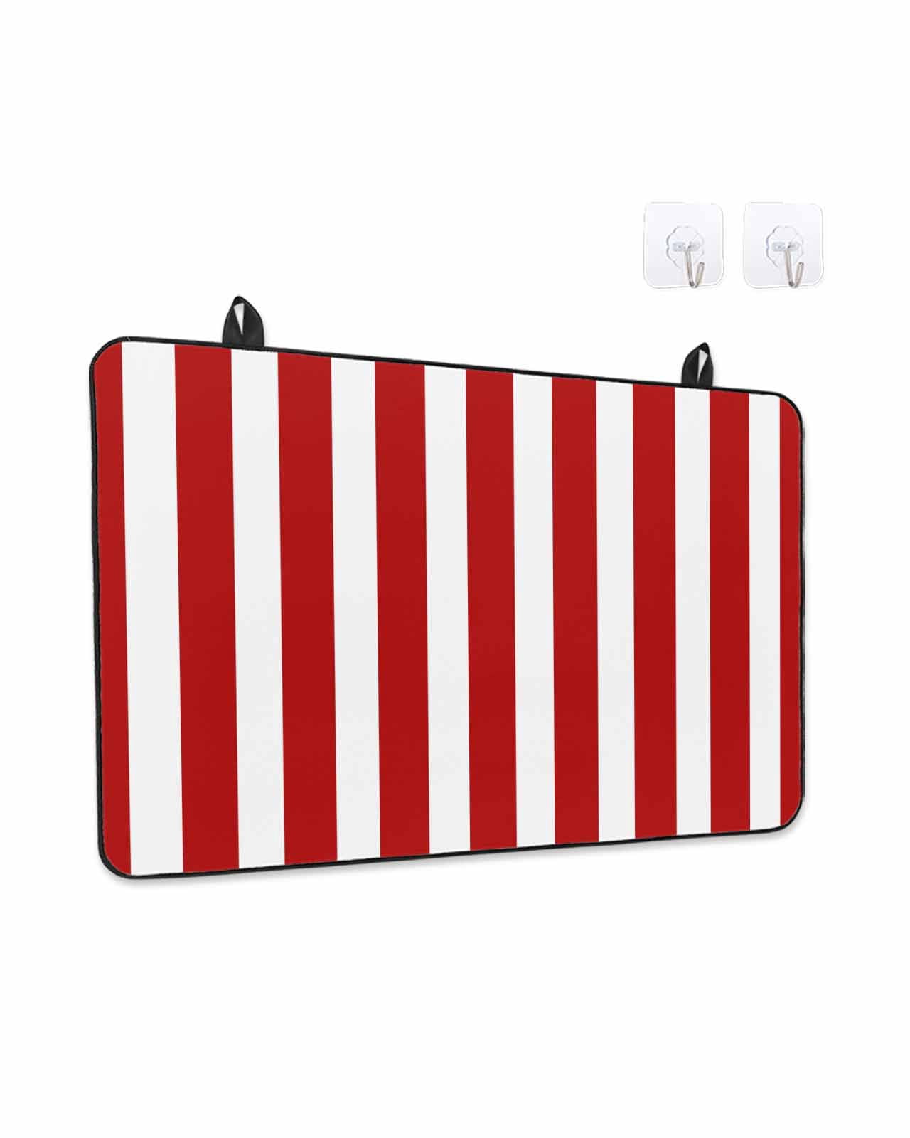 Stove Top Covers for Electric Stove, Red Striped Glass Stovetop Cover ...