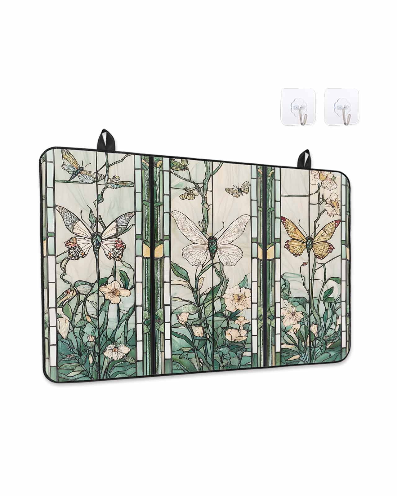 Stove Top Covers for Electric Stove, Retro Butterfly Kitchen Glass ...