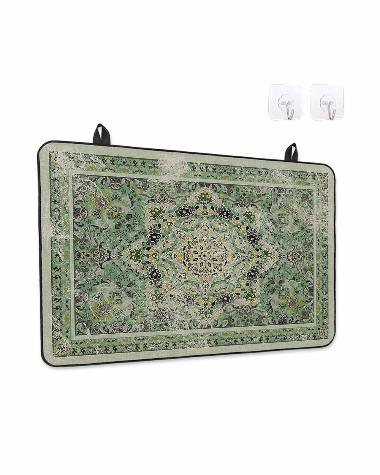 Stove Top Covers for Electric Stove, Retro Green Floral Kitchen Glass ...