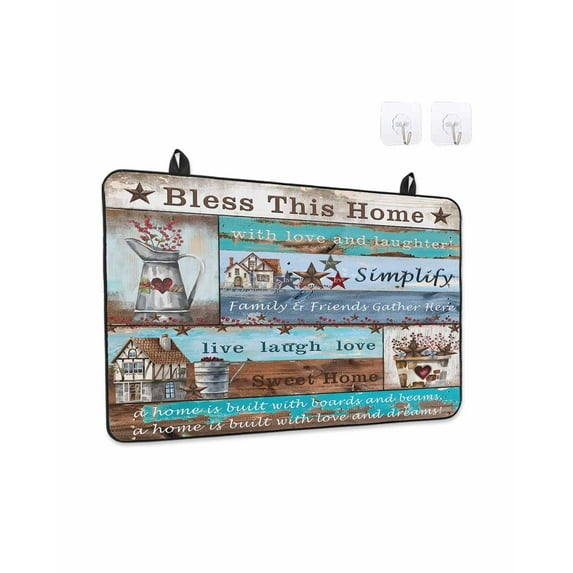 Stove Top Covers for Electric Stove, Rustic Star Farm Kitchen Glass ...