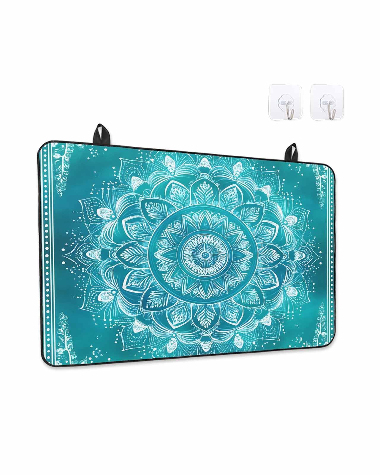 Stove Top Covers for Electric Stove, Turquoise Boho Kitchen Glass ...