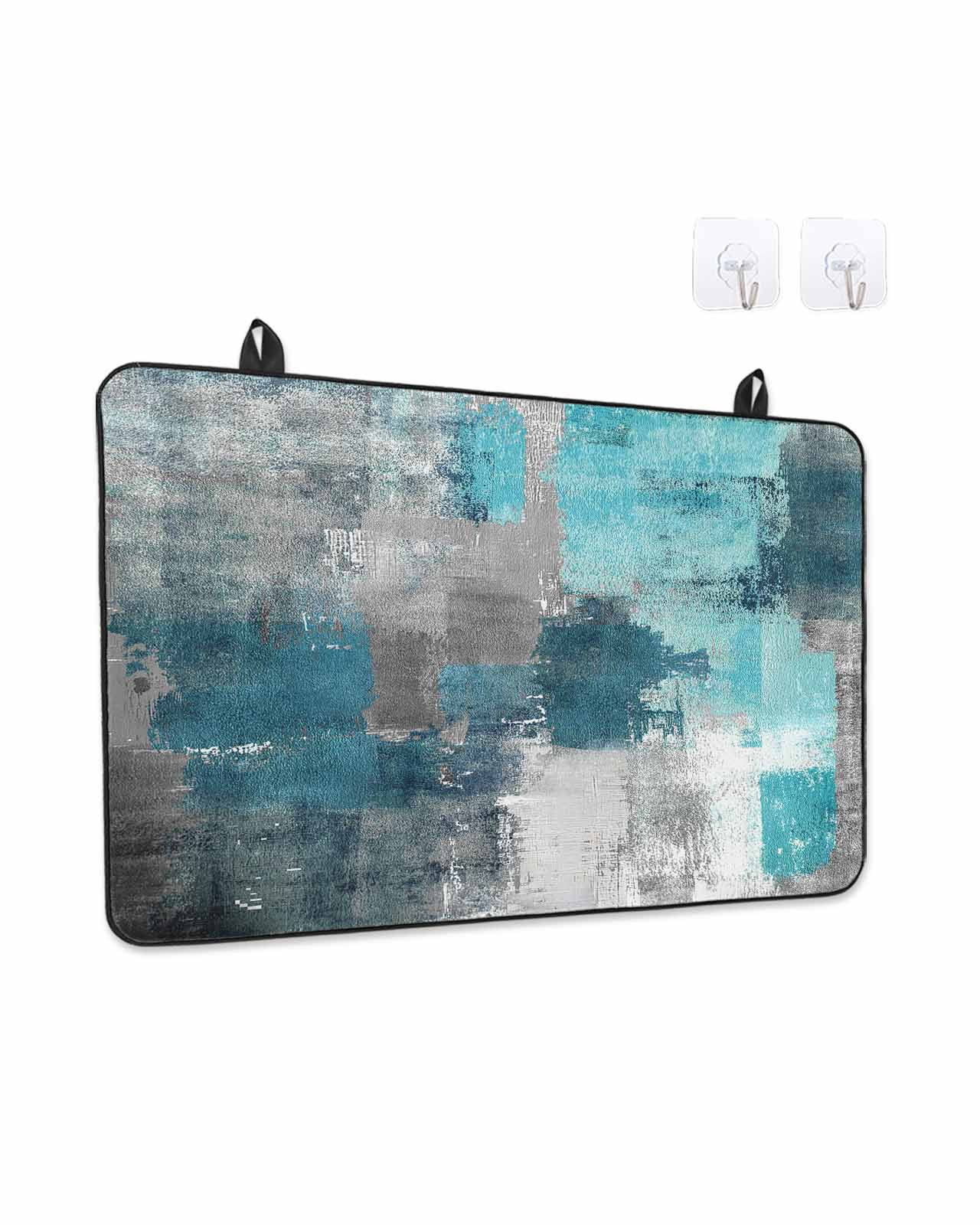 Stove Top Covers for Electric Stove, Turquoise Grey Painting Kitchen ...