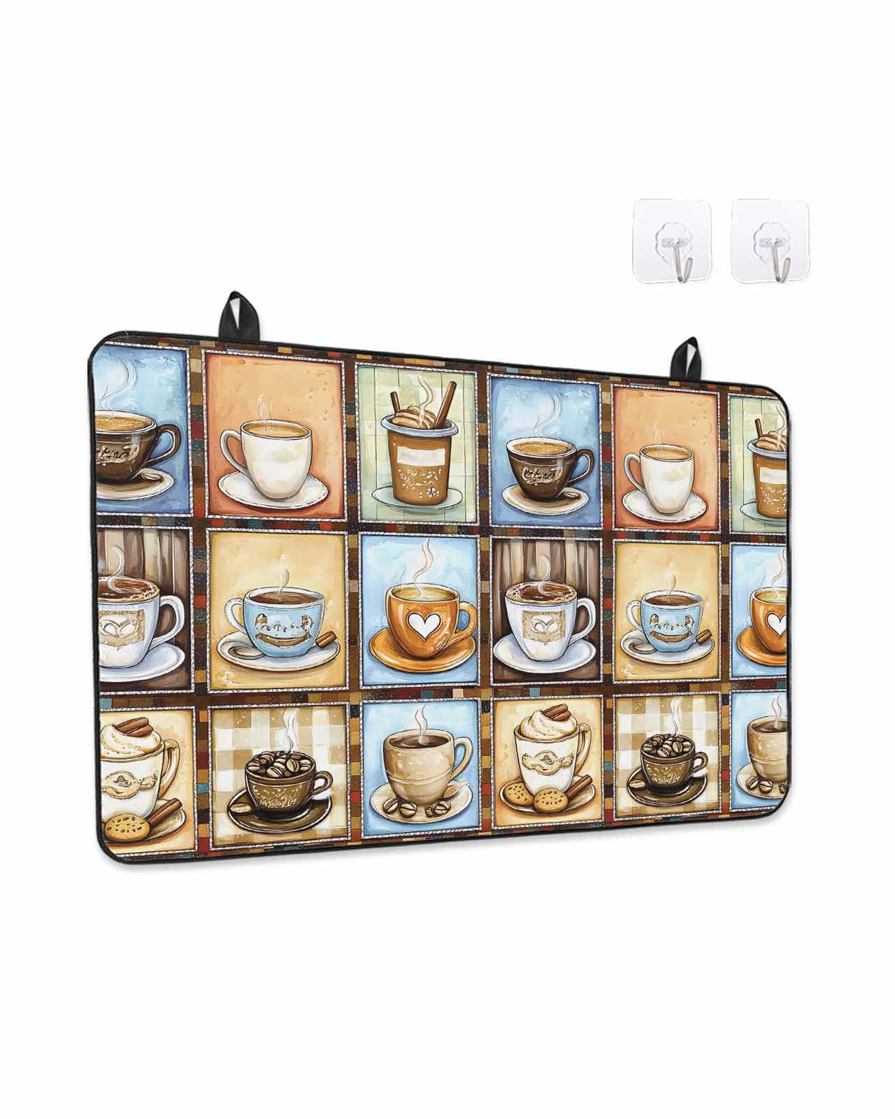 Stove Top Covers for Electric Stove, Watercolor Coffee Kitchen Glass ...