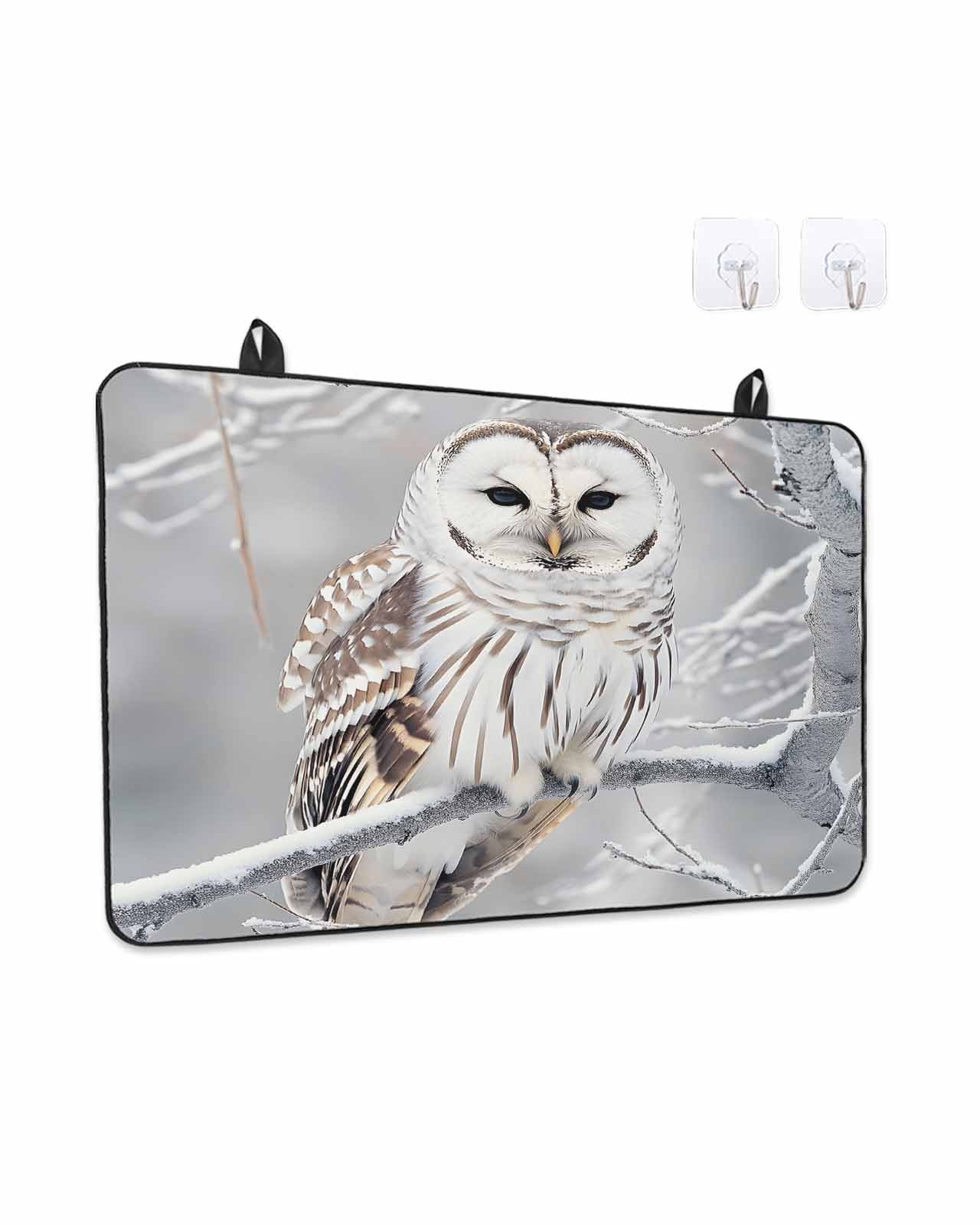 Stove Top Covers for Electric Stove, Winter Owl Glass Stovetop Cover ...