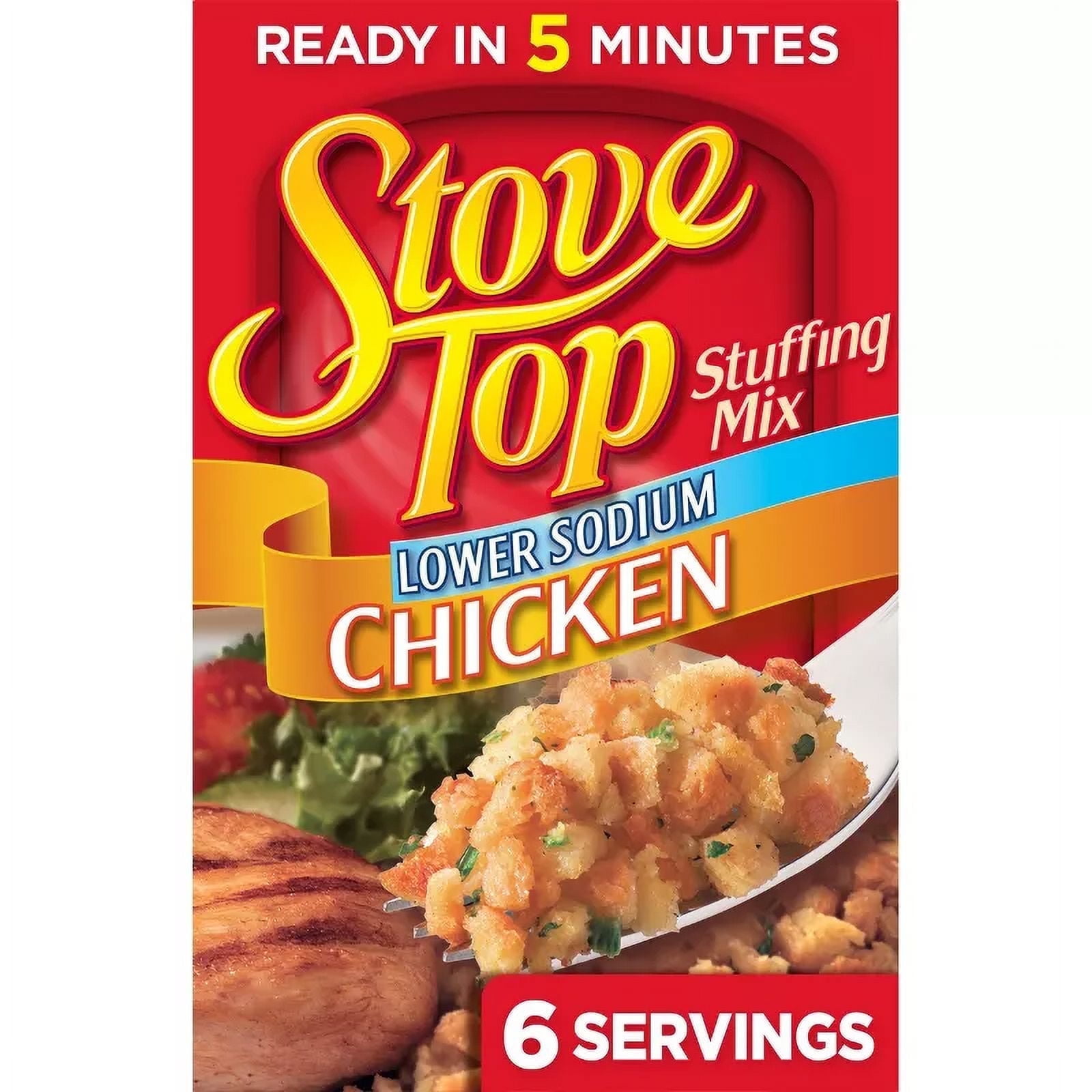 Stove Top Low Sodium Stuffing Mix for Chicken with 25% Less Sodium (6 ...