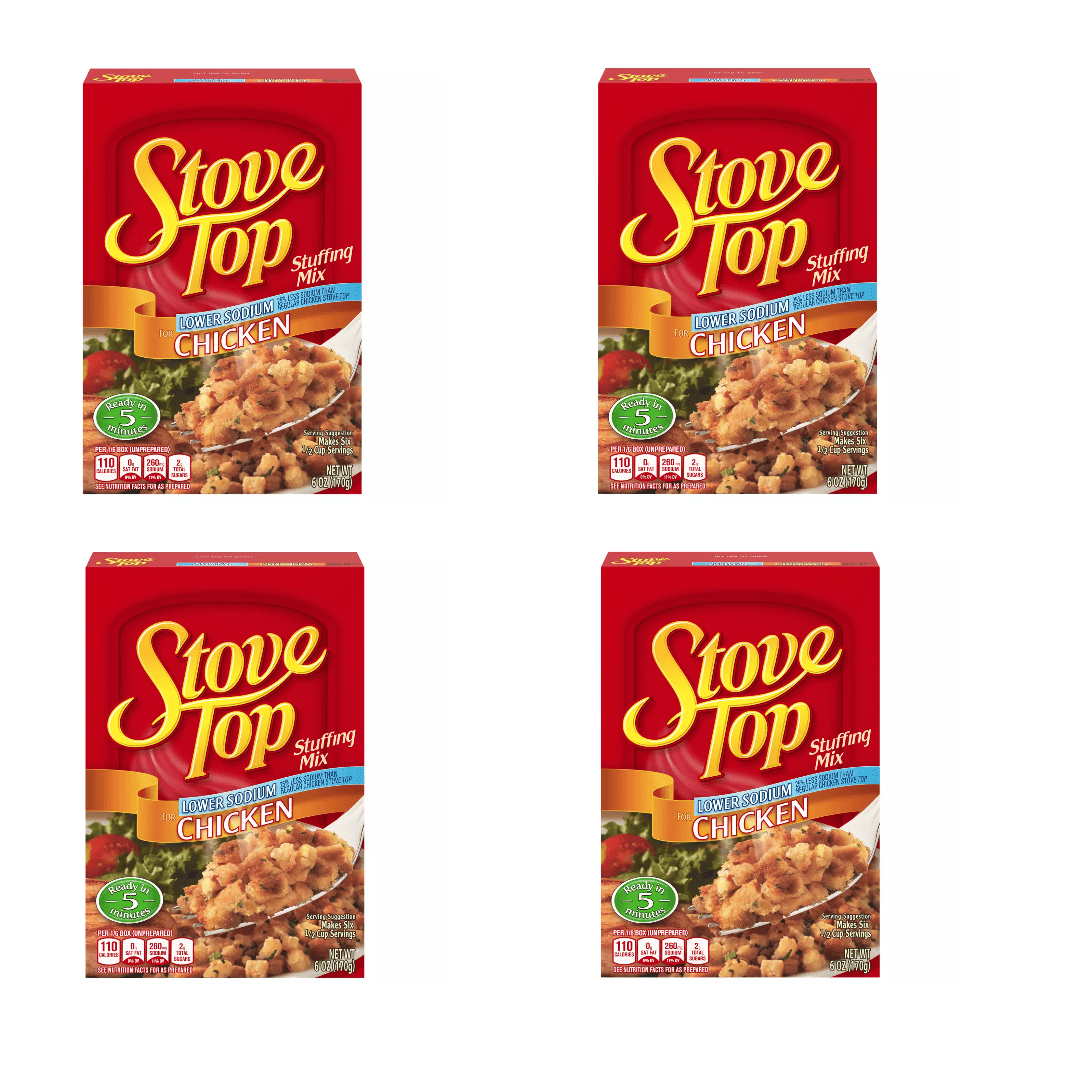 Stove Top Lower Sodium Chicken Stuffing Cubes Mix, 6 Oz (Pack Of 4 ...