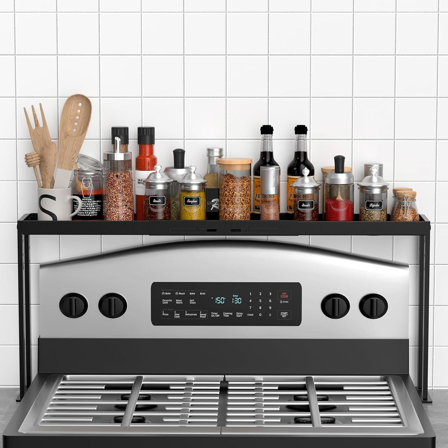 Stove Top Shelf, Kitchen Over Shelf for Stove, Stove Spice Rack for Top ...