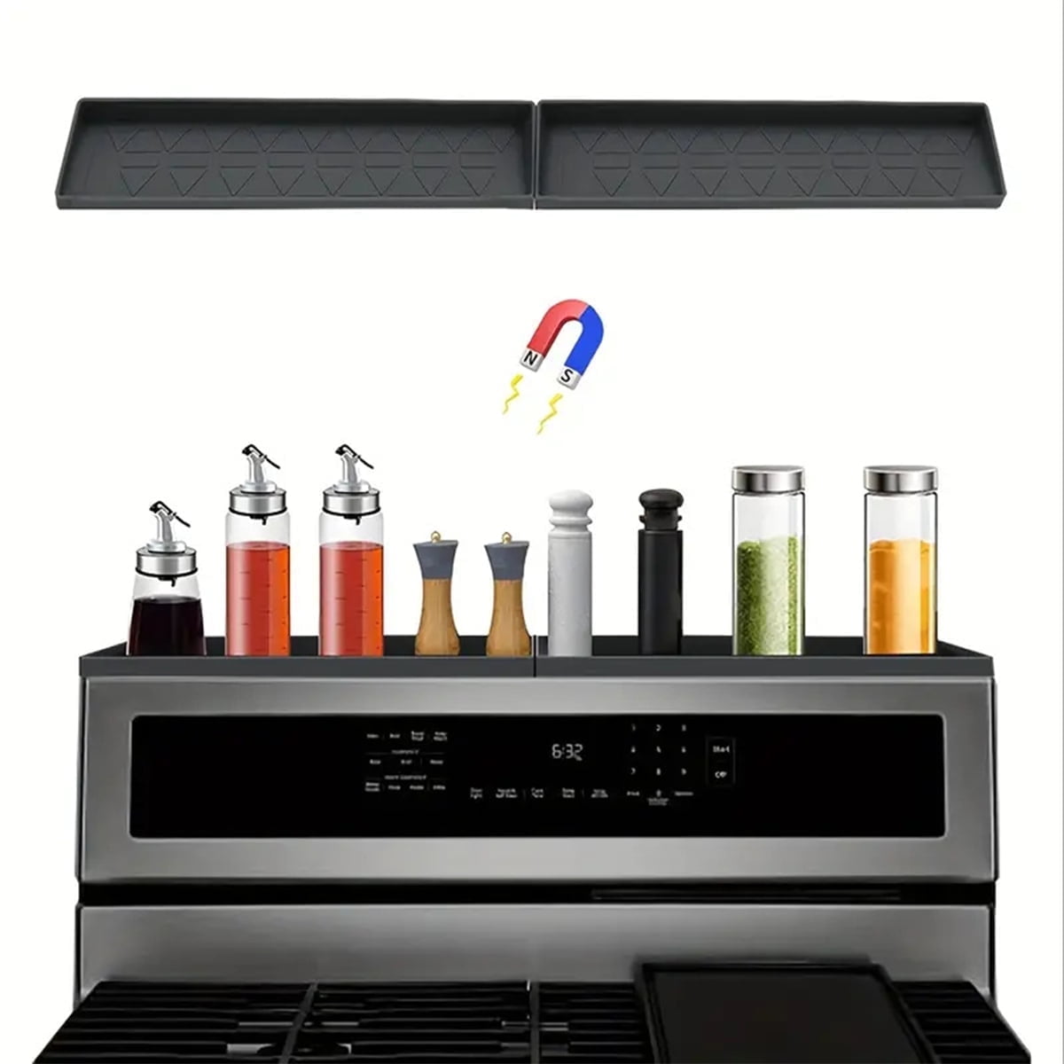 Stove Top for Silicone Shelf, 30 Inch Magnetic Shelf Over the Stove ...