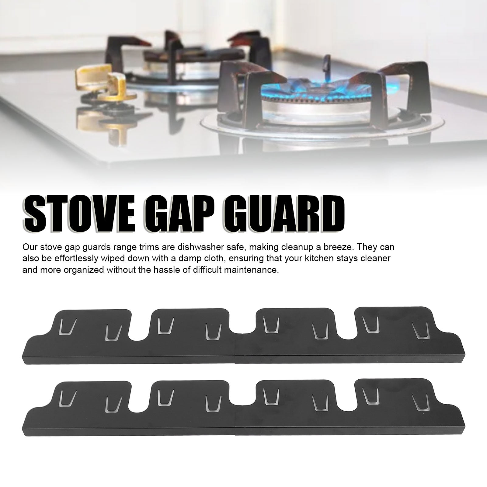 Stove Top Guard, 2 Piece Set, Stainless Steel, Adjustable Kitchen Range ...