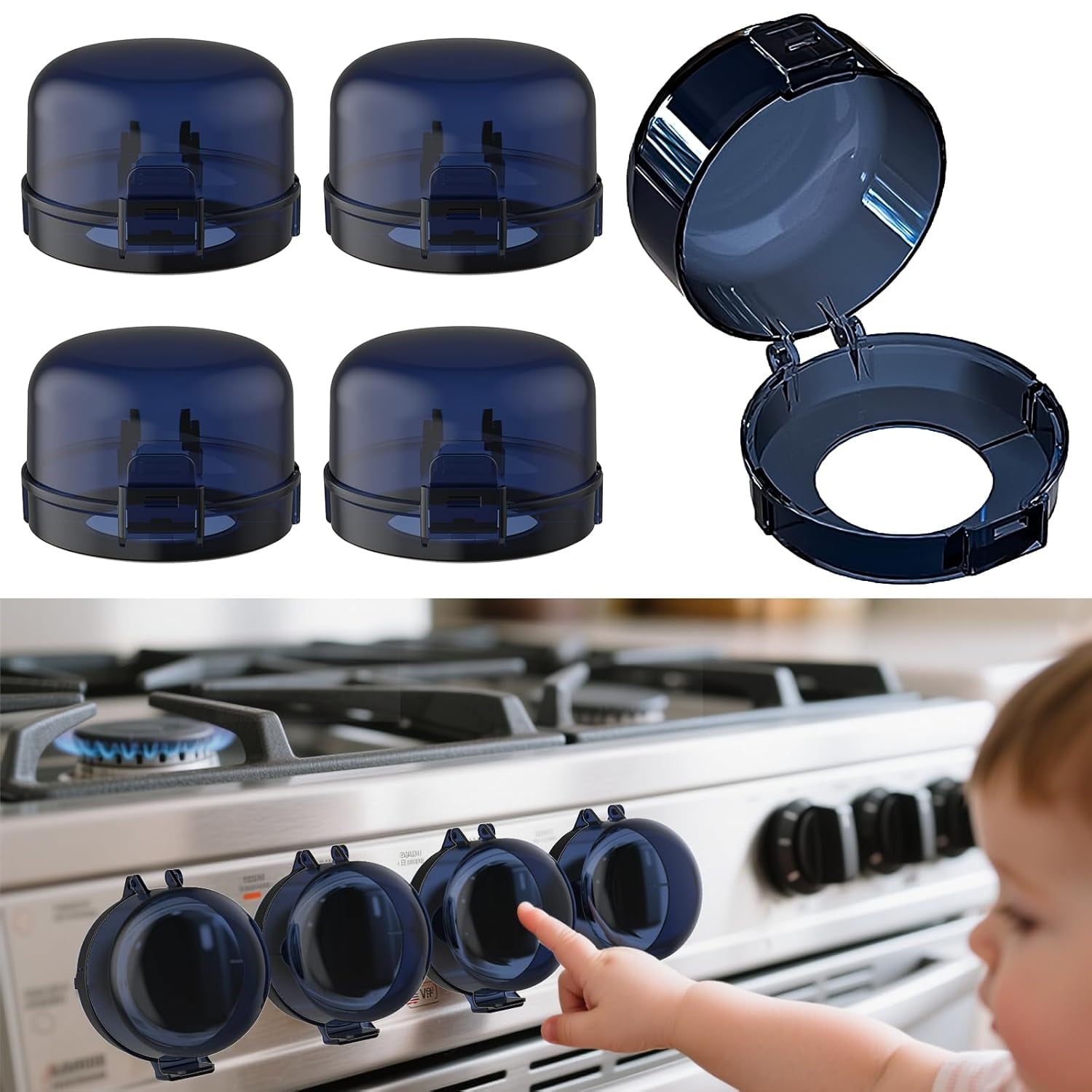 Stove knob Safety Covers for Child Upgraded Unlock Universal Size with ...