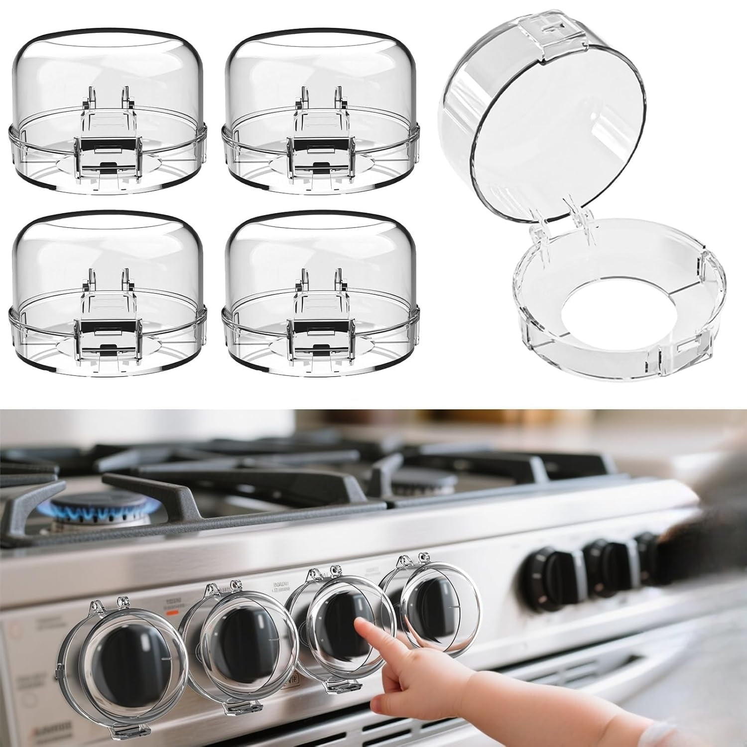 Stove knob Safety Covers for Child Upgraded Unlock Universal Size with ...
