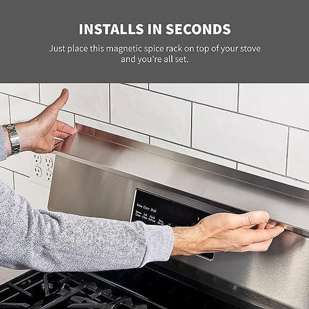 StoveShelf Deluxe 30" Length White Magnetic Shelf for Kitchen Stove ...