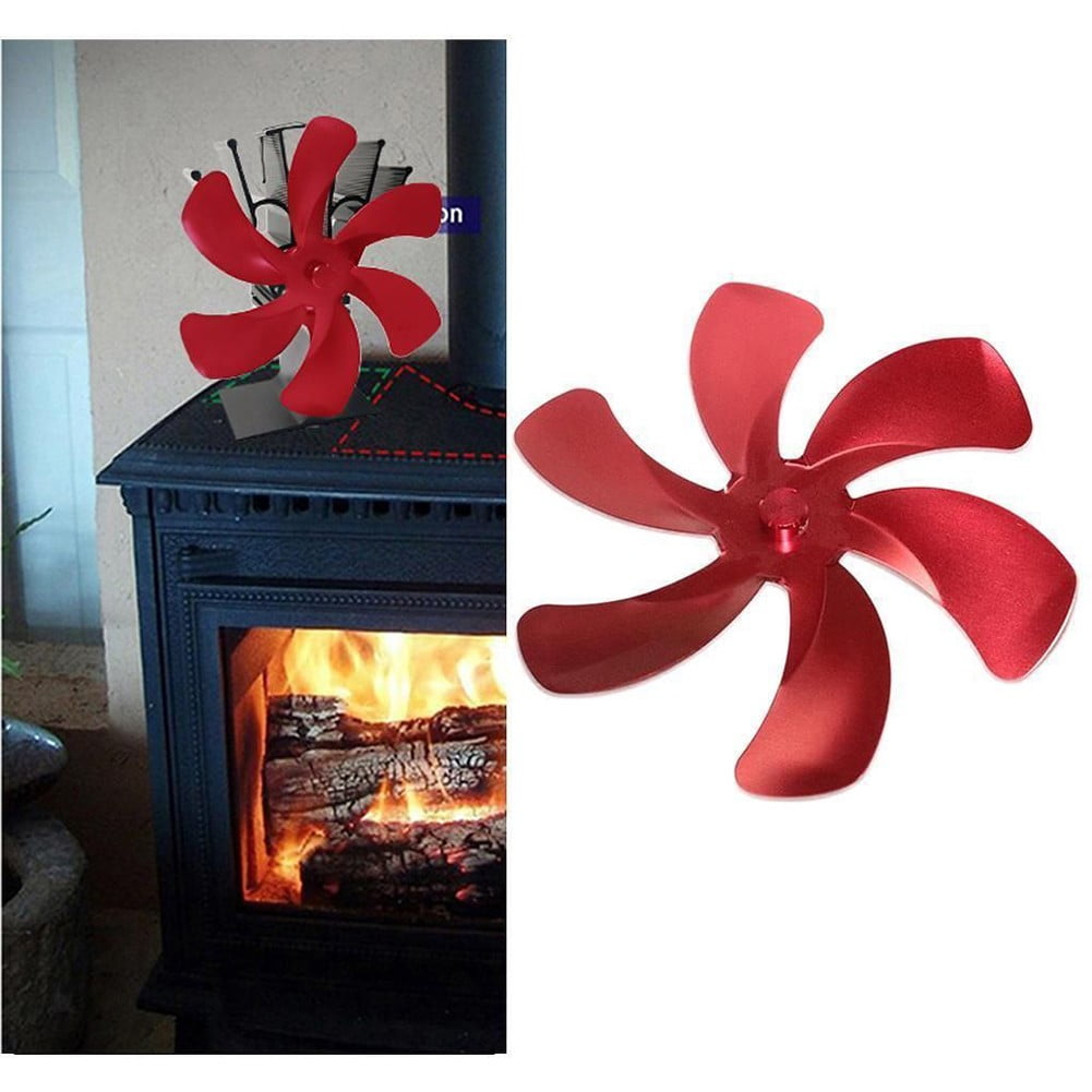 Stoves Part Fan Baldes 6 Blades Aluminum Alloy Eco Fireplace Fan Heat ...